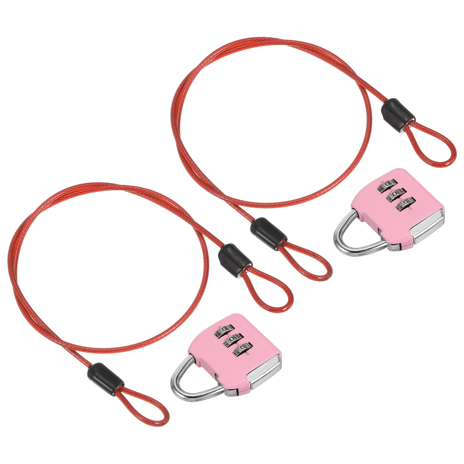 Security Steel Cable with 3 Digit Combination Lock, 2 Set Travel ...