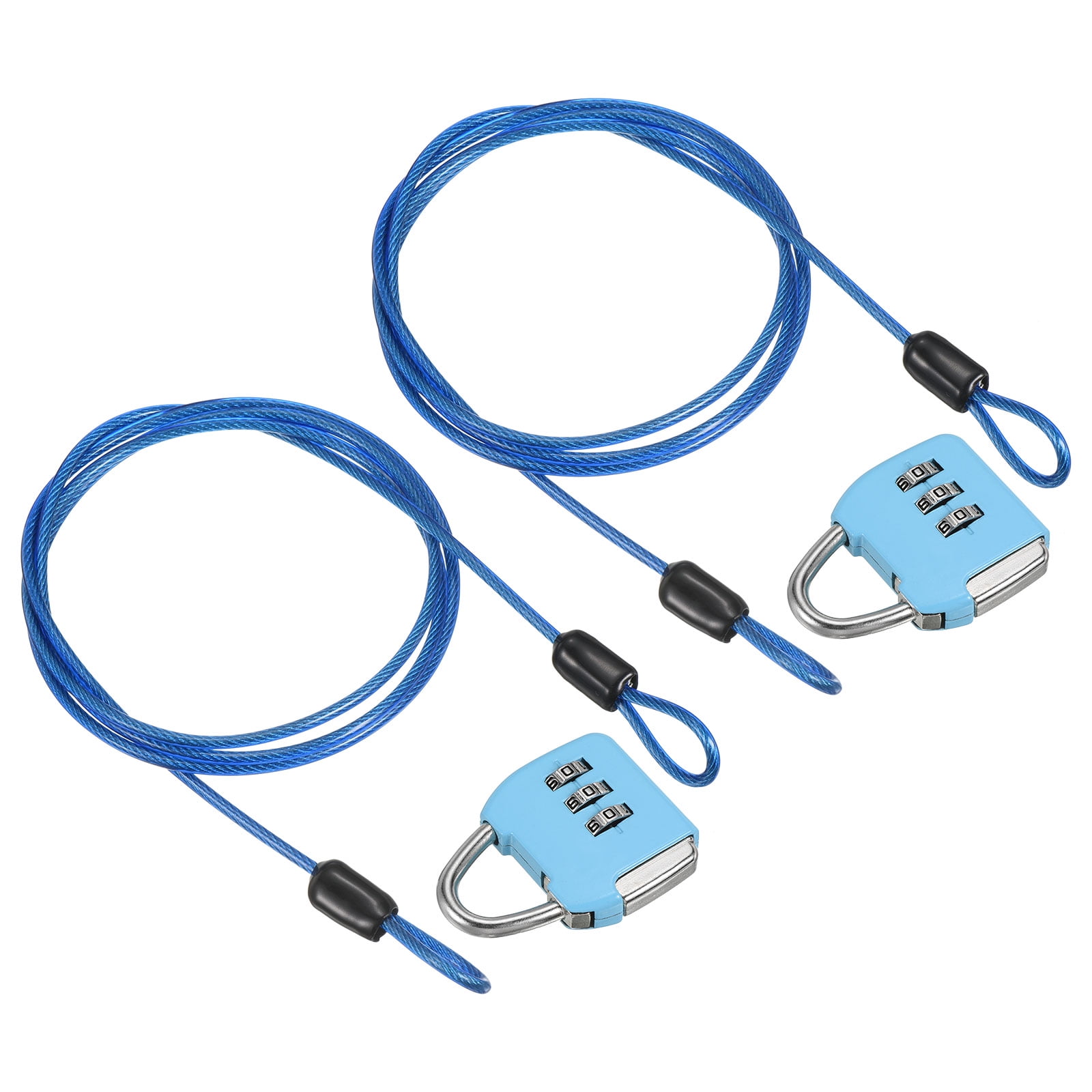 Security Steel Cable with 3 Digit Combination Lock, 2 Set Travel ...