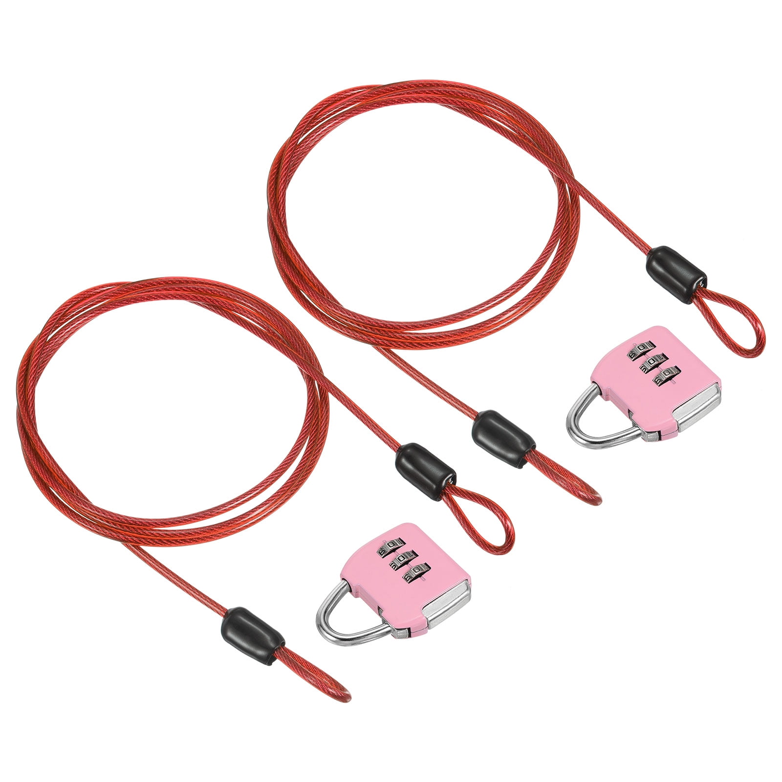 Security Steel Cable with 3 Digit Combination Lock, 2 Set Travel ...