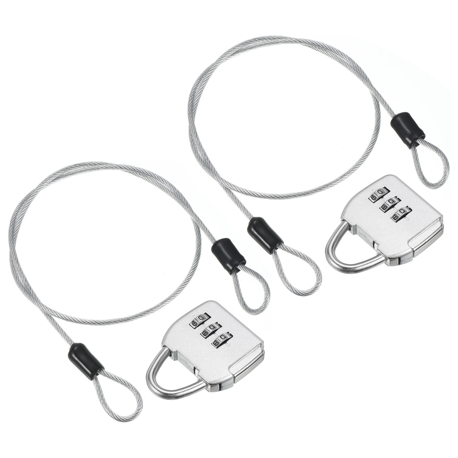 Security Steel Cable with 3 Digit Combination Lock, 2 Set Travel ...