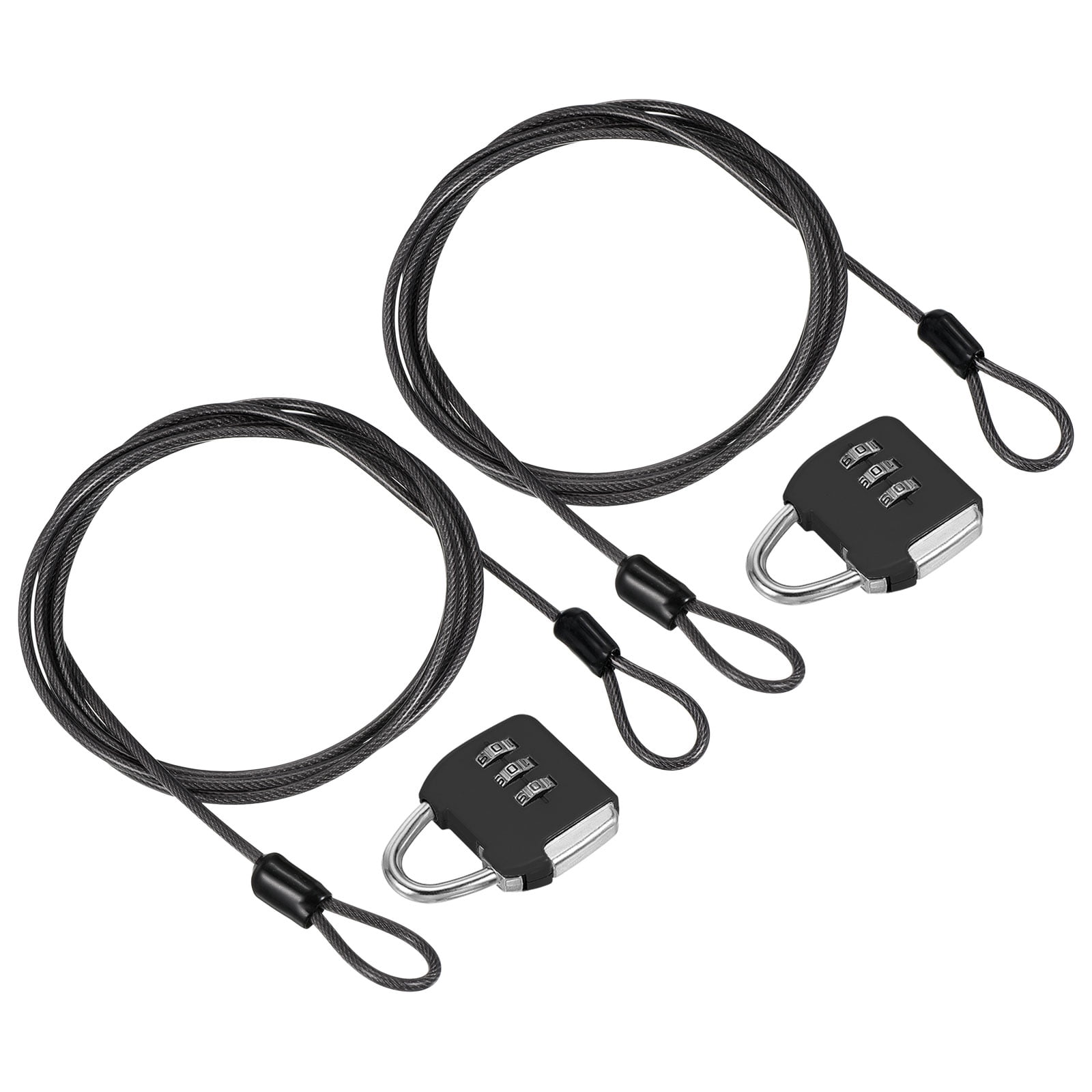 Security Steel Cable with 3 Digit Combination Lock, 2 Set Travel ...
