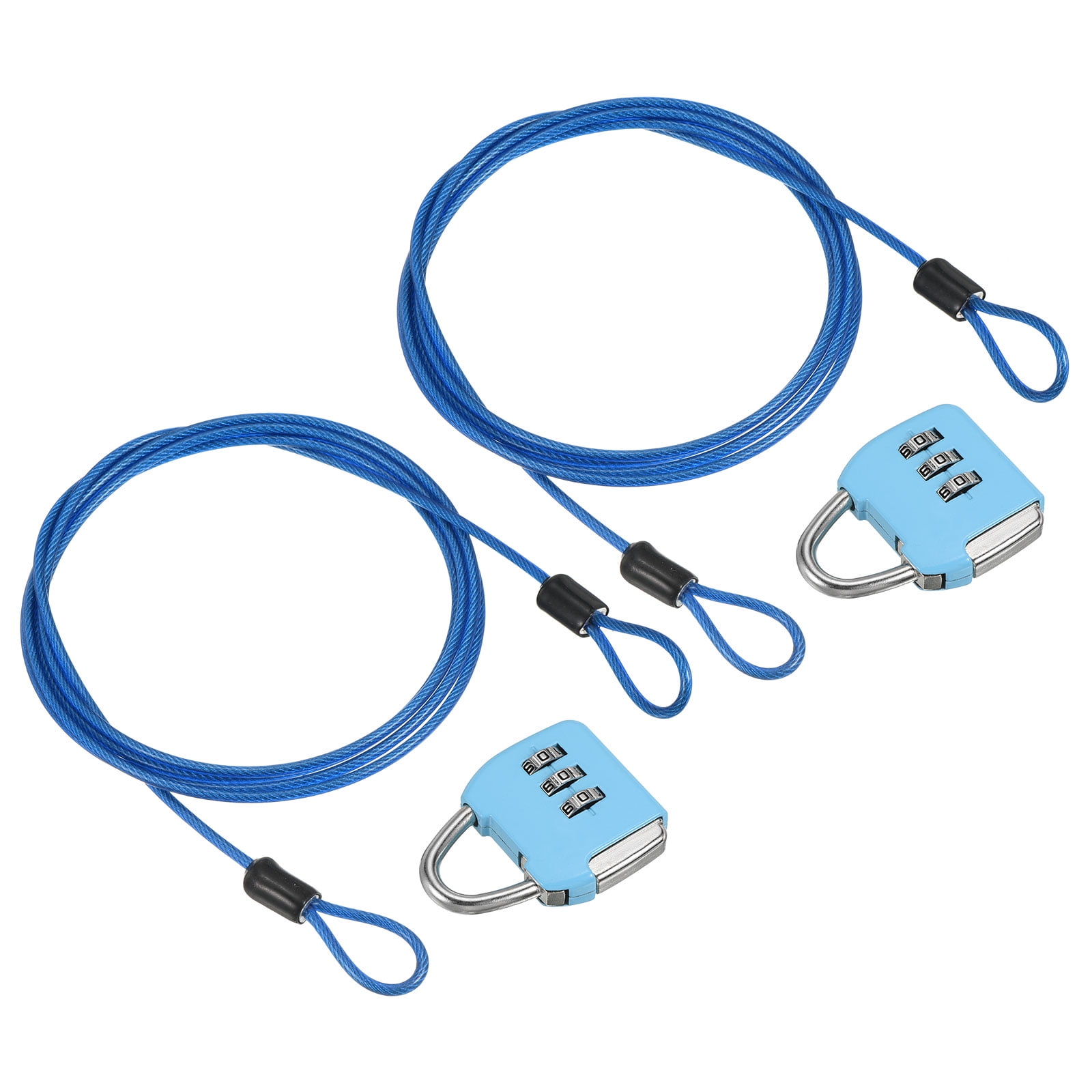 Security Steel Cable with 3 Digit Combination Lock, 2 Set Travel ...