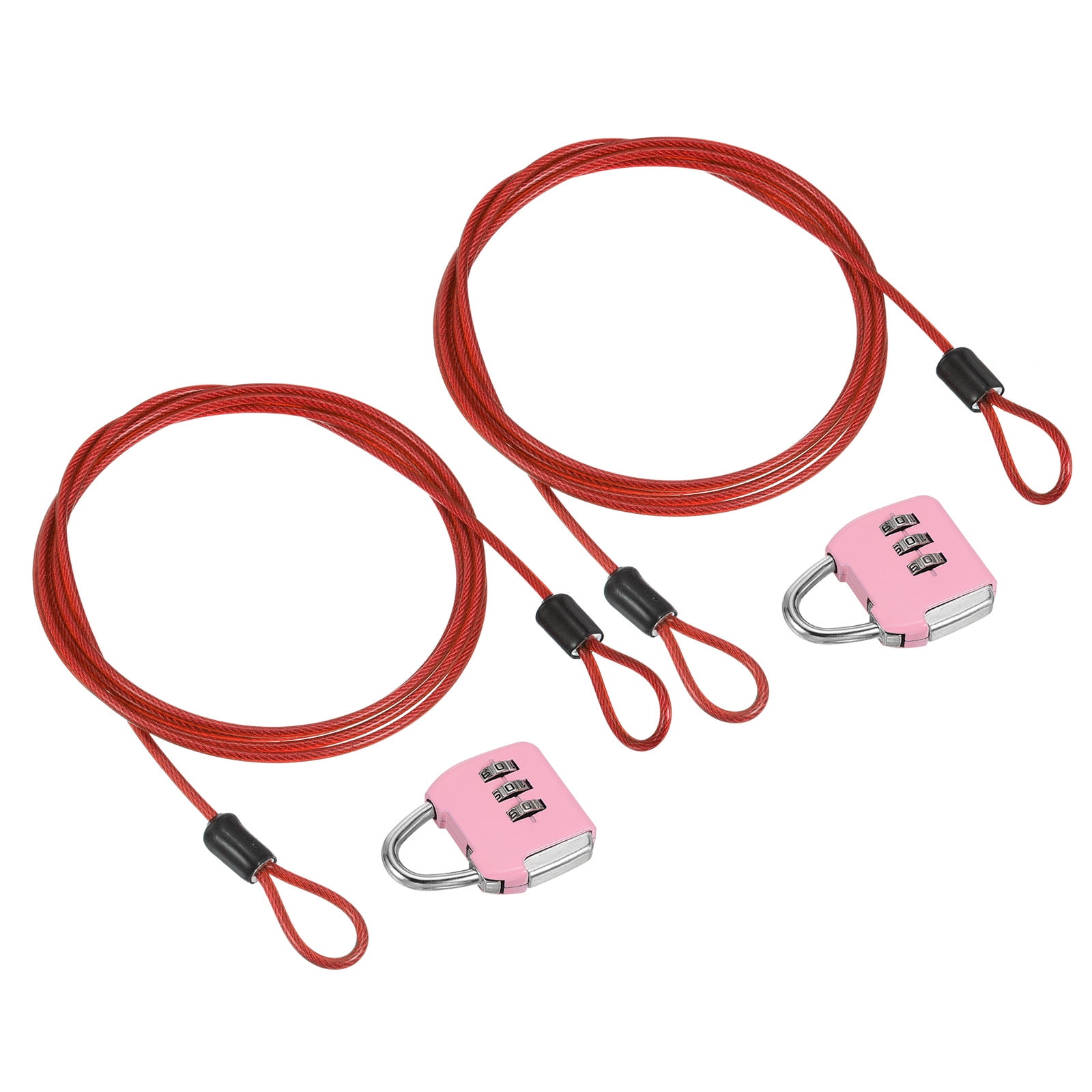 Security Steel Cable with 3 Digit Combination Lock, 2 Set Travel ...
