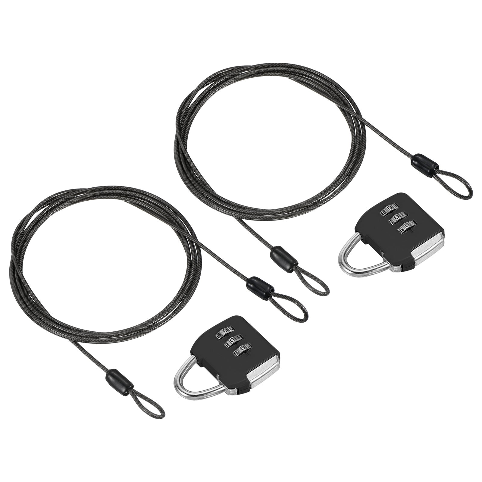 Security Steel Cable with 3 Digit Combination Lock, 2 Set Travel ...