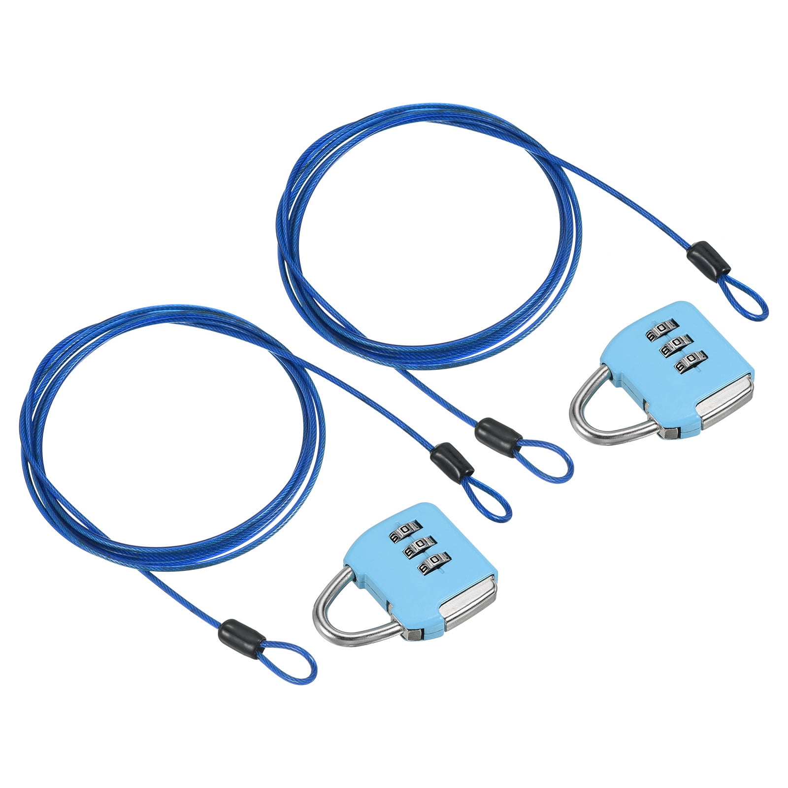 Security Steel Cable with 3 Digit Combination Lock, 2 Set Travel ...