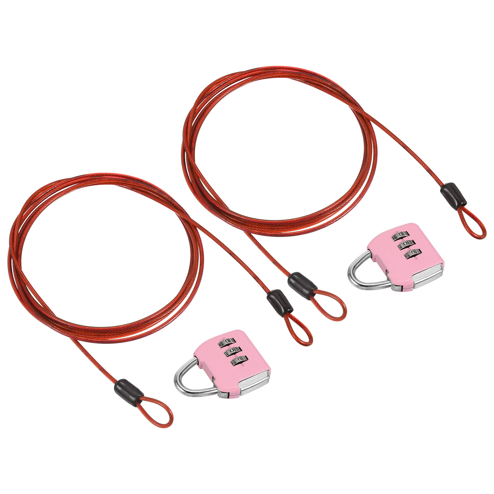 Security Steel Cable with 3 Digit Combination Lock, 2 Set Travel ...