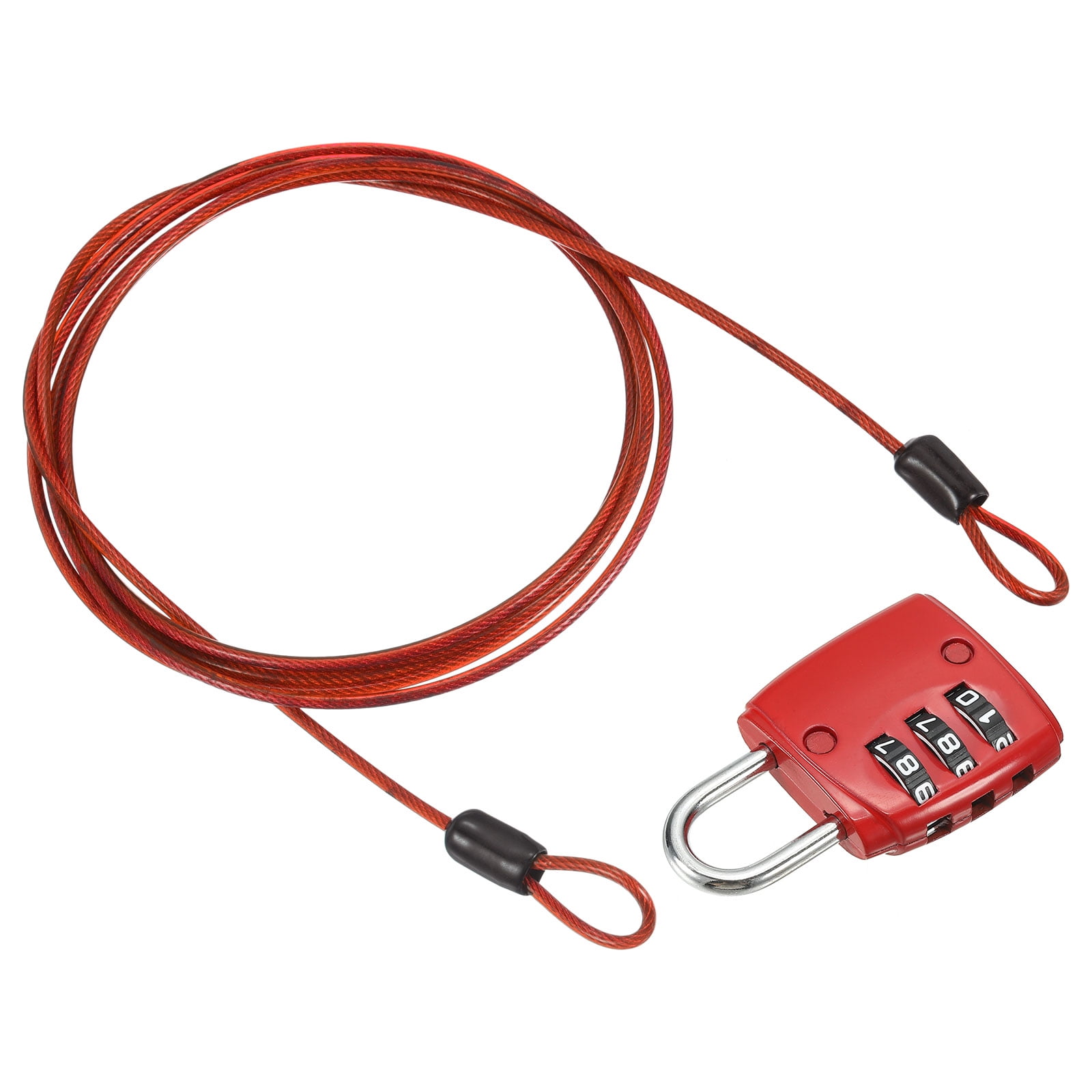 Security Steel Cable with 3 Digit Combination Lock, 6.6'/2M Coated ...