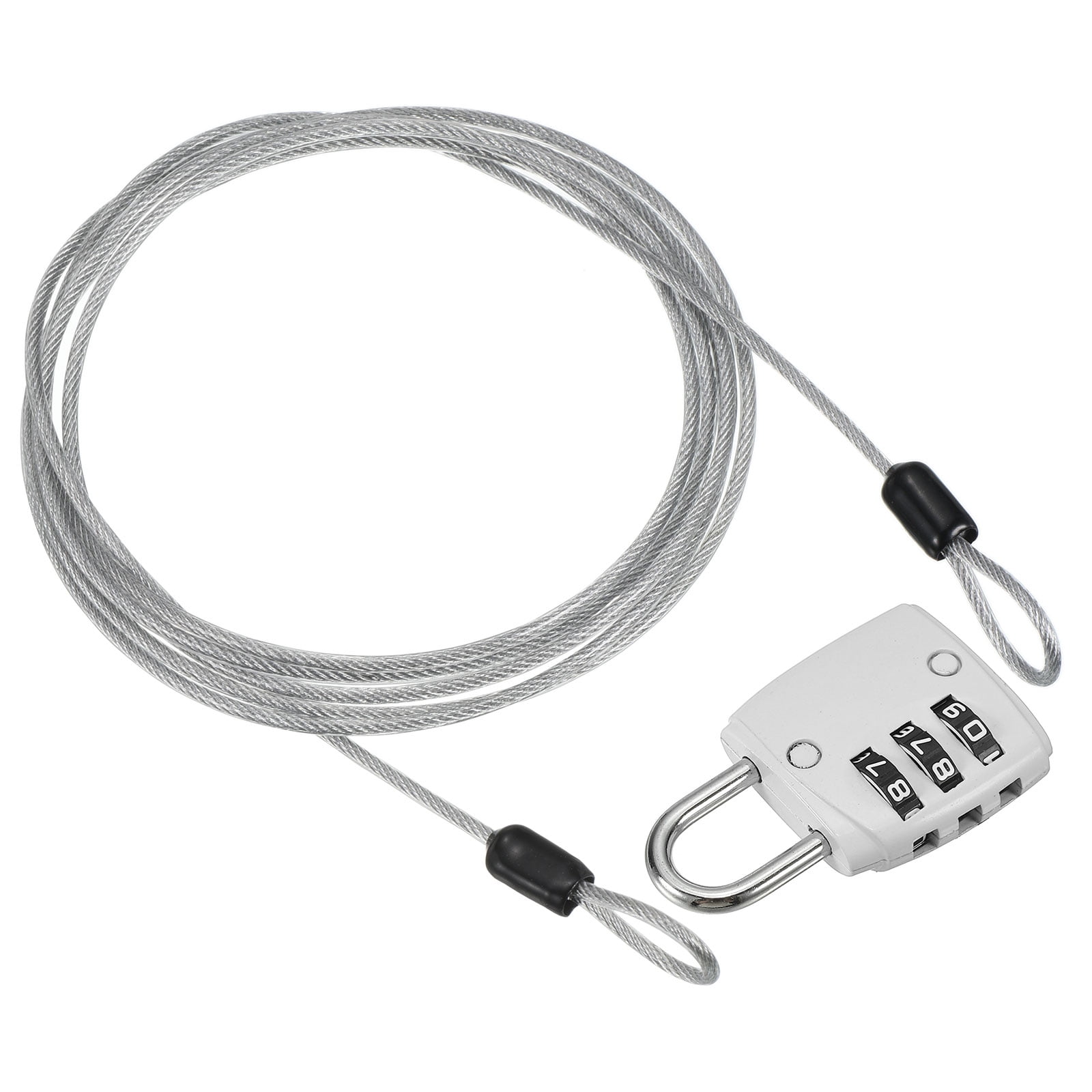 Security Steel Cable with 3 Digit Combination Lock, 6.6'/2M Coated ...