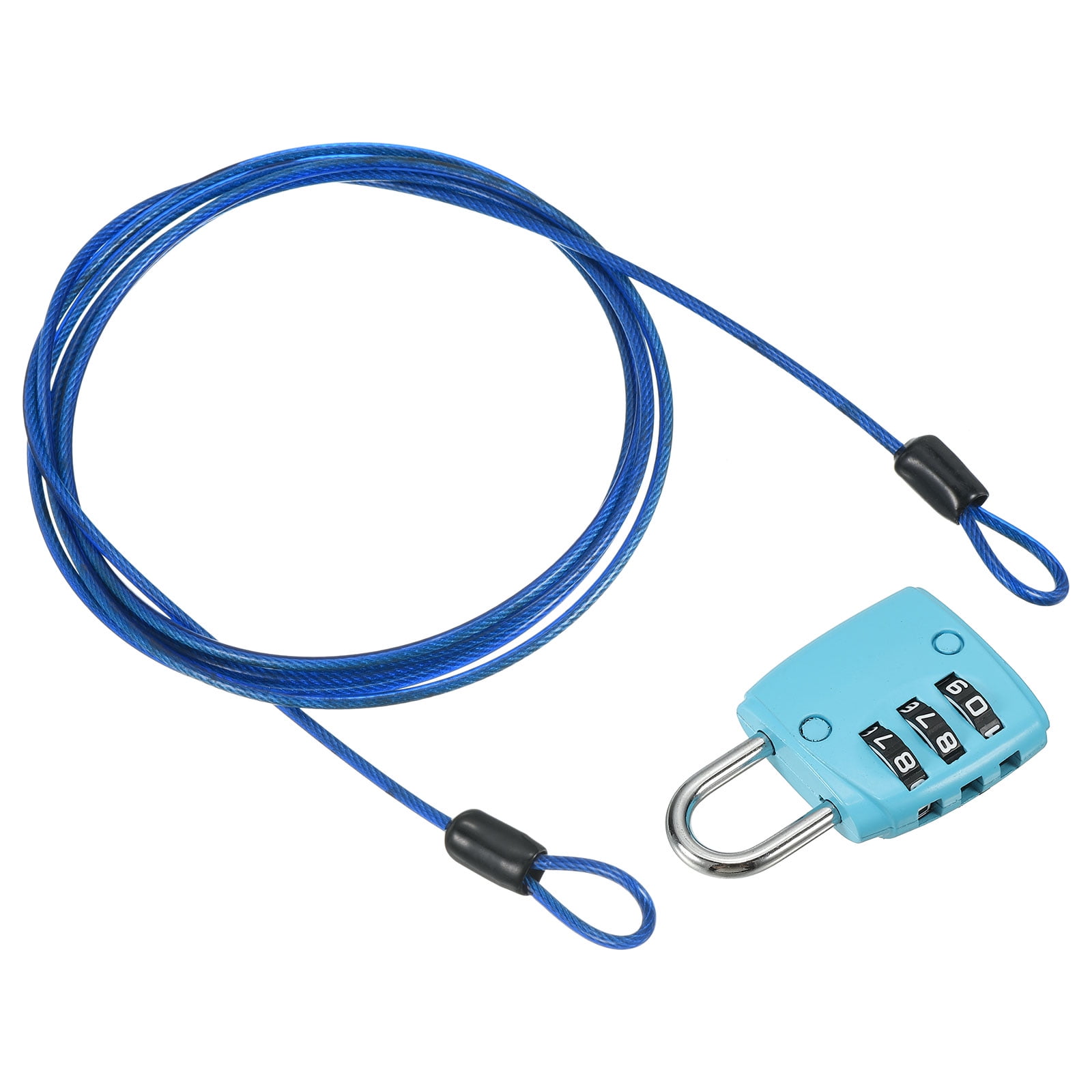 Security Steel Cable with 3 Digit Combination Lock, 6.6'/2M Coated ...