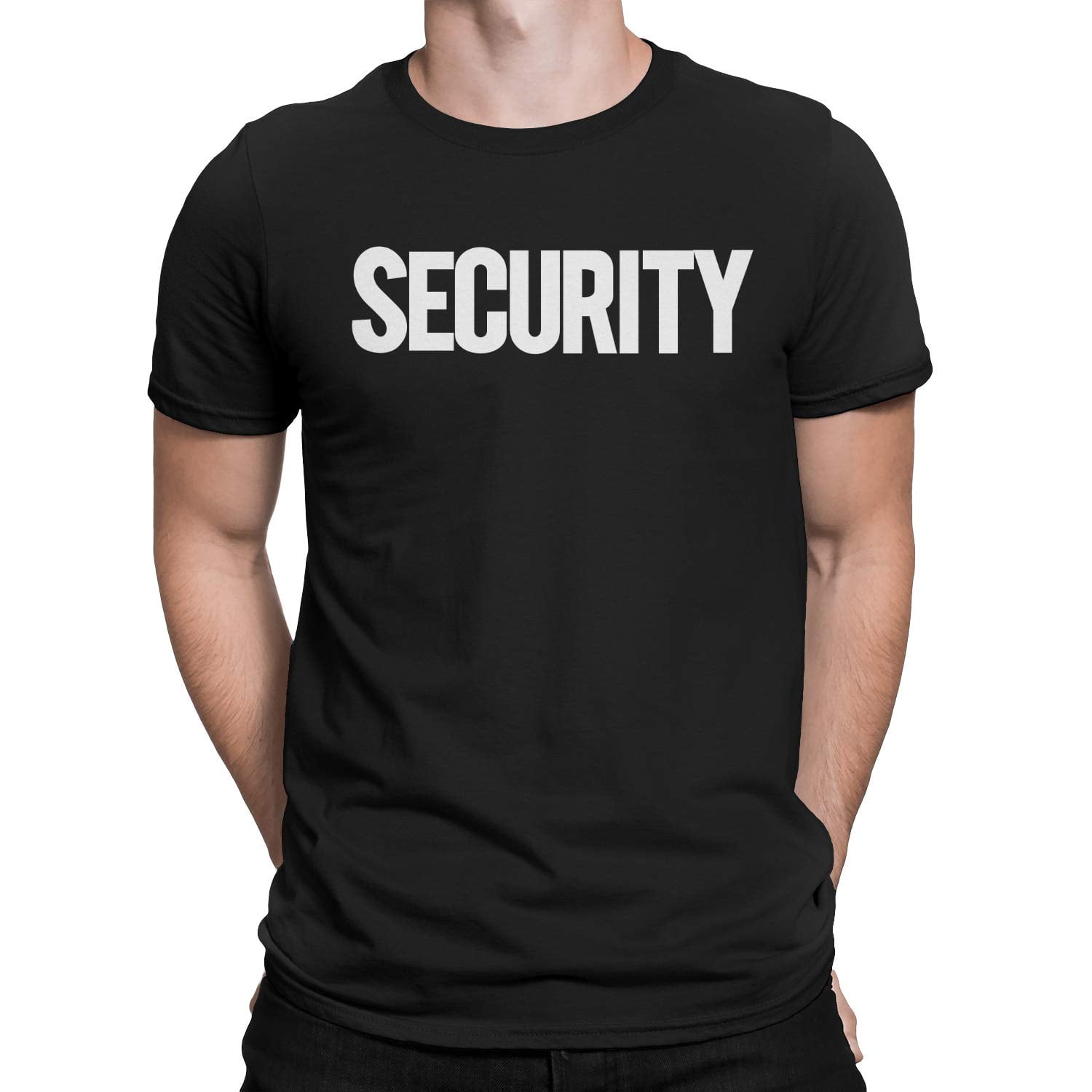 Security T-Shirt Front Back Print Mens Tee Staff Event Uniform Bouncer ...