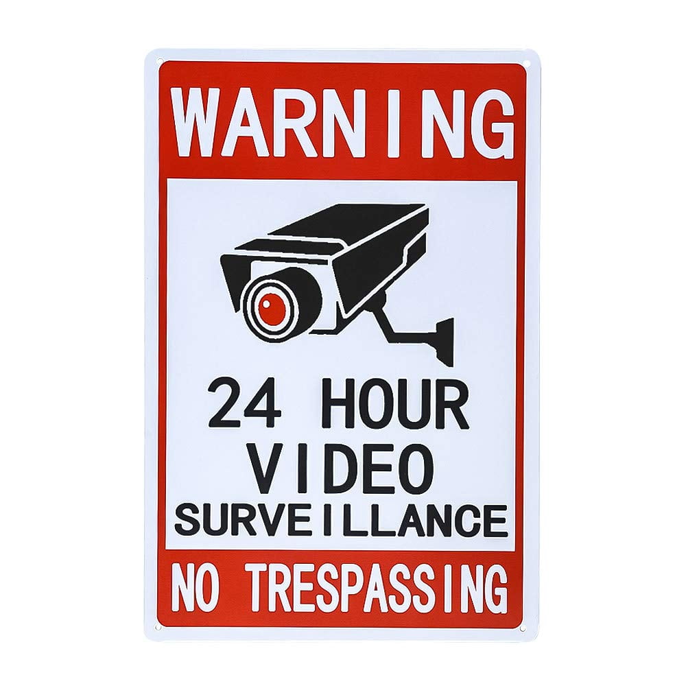 Security Warning Signs, Video Surveillance Notice, No Loitering Private ...