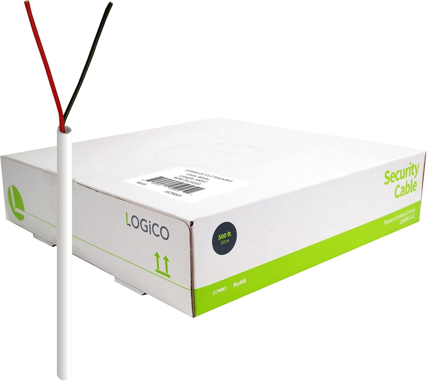 Security Wire Burglar Alarm 22/2 Cable 500FT Stranded White 500 ...