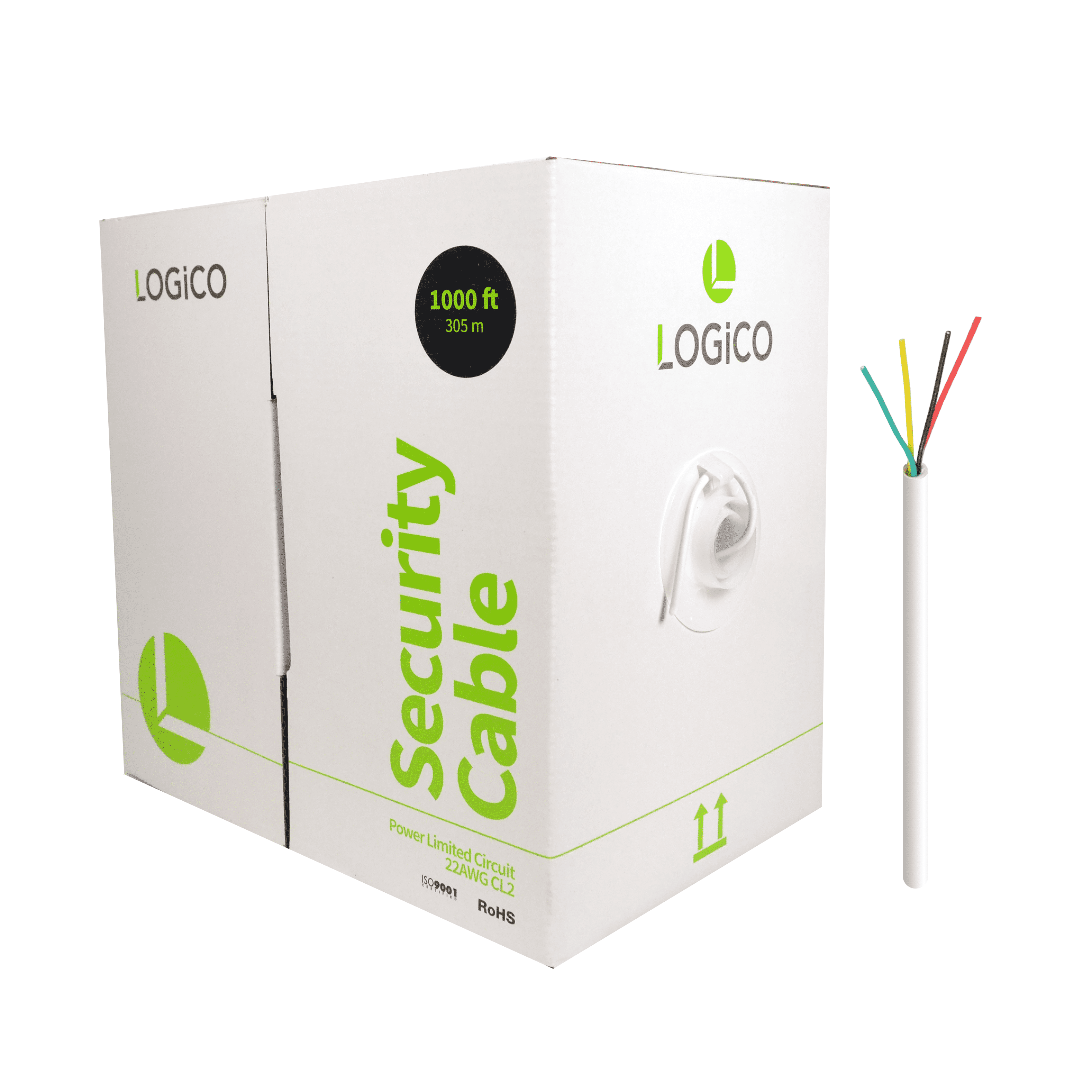 Security Wire Burglar Alarm 22/4 Cable 1000FT Stranded White 1000 ...