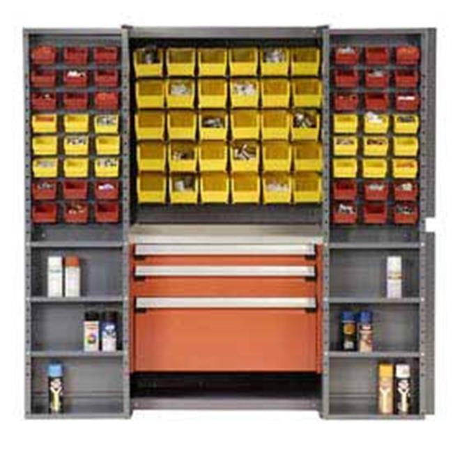 Security Work Center & Storage Cabinet with Shelves - 3 Drawers ...