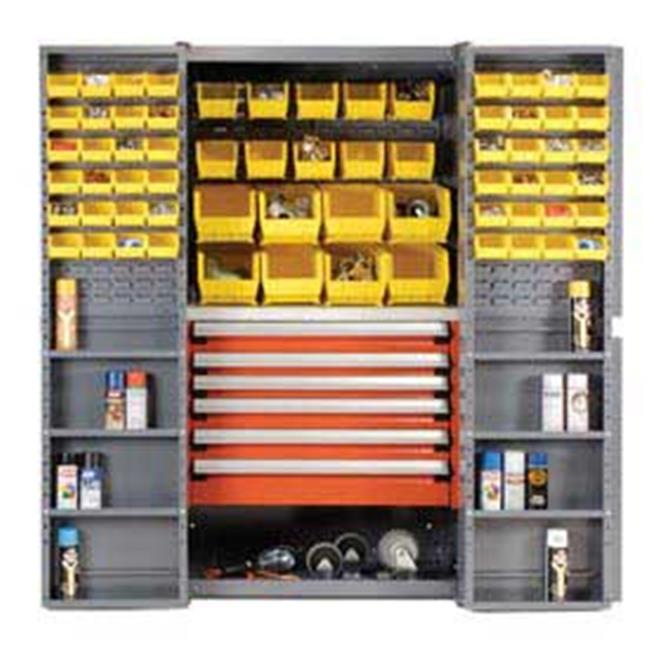 Security Work Center & Storage Cabinet with Shelves - 6 Drawers & 68 ...