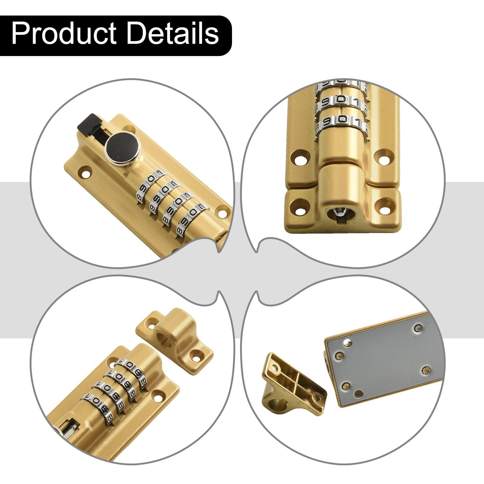 Security Zinc Alloy Anti-Theft Bolt Mechanical Digital Lock Wooden Door ...