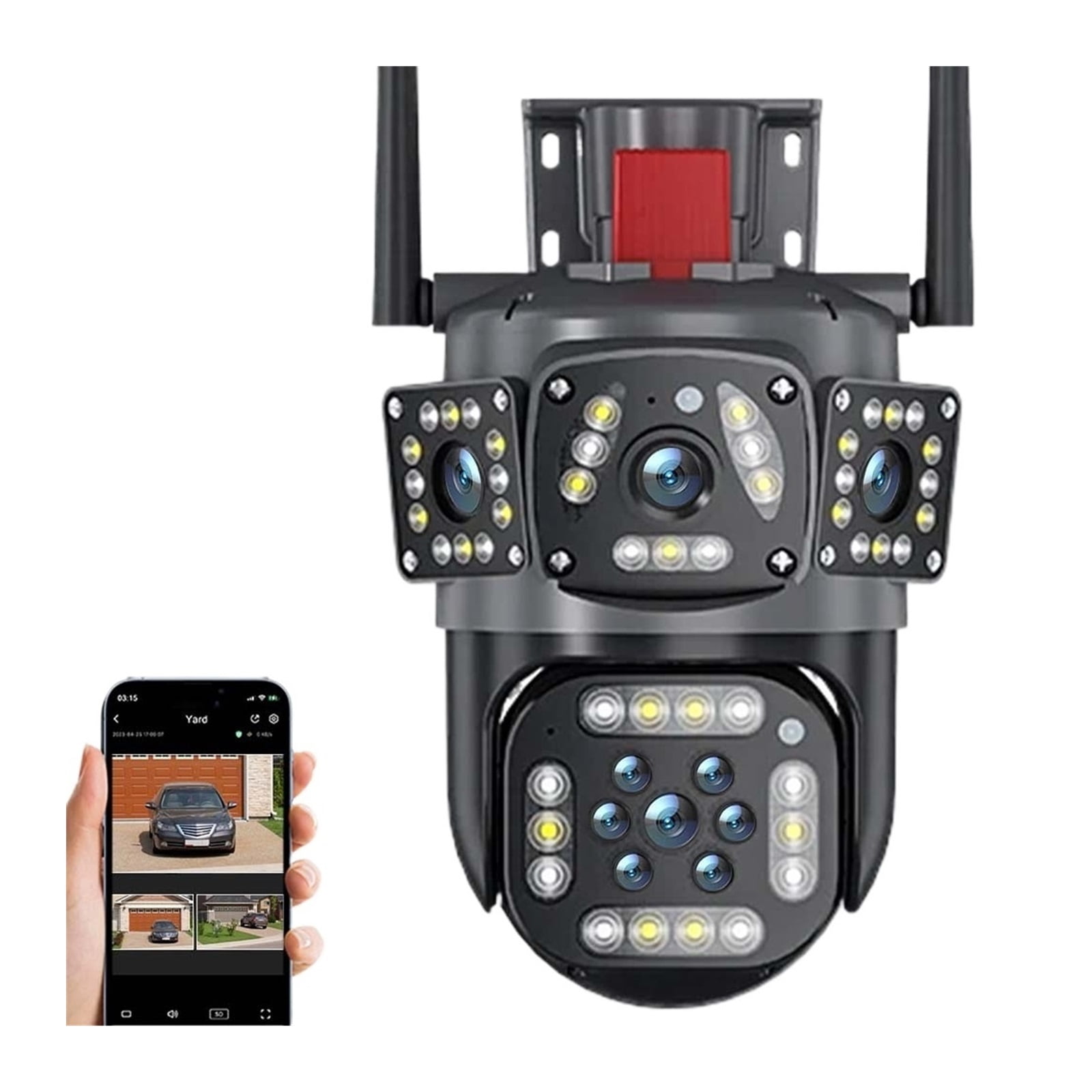 Security camera， 12MP 6K HD IP Camera Three Screens PTZ Camera Outdoor ...