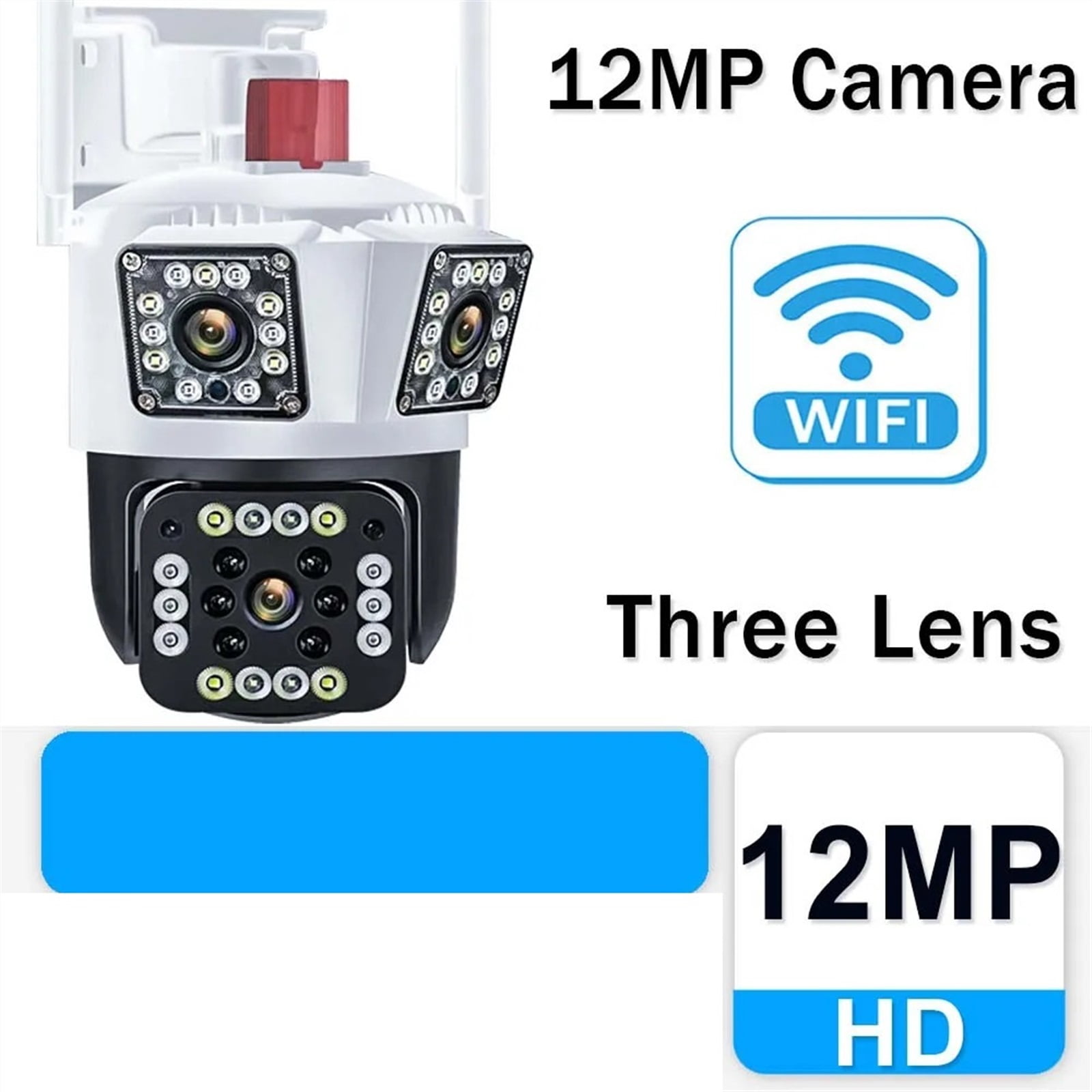 Security camera， 12MP 6K IP Camera Three Lens 8X Zoom AI Tracking ...