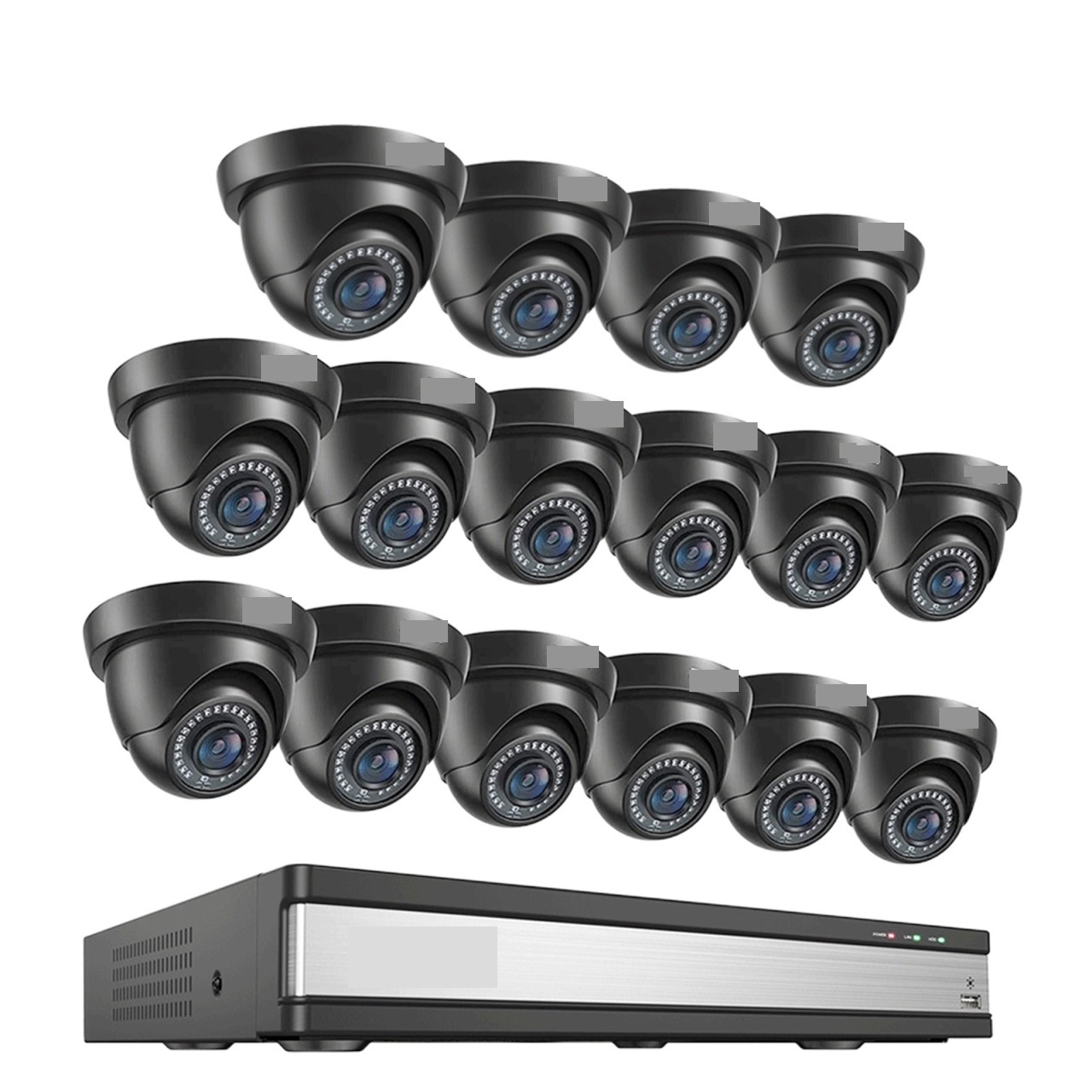 Security camera， 16CH 2MP Security Camera System Black H265+DVR Kit ...