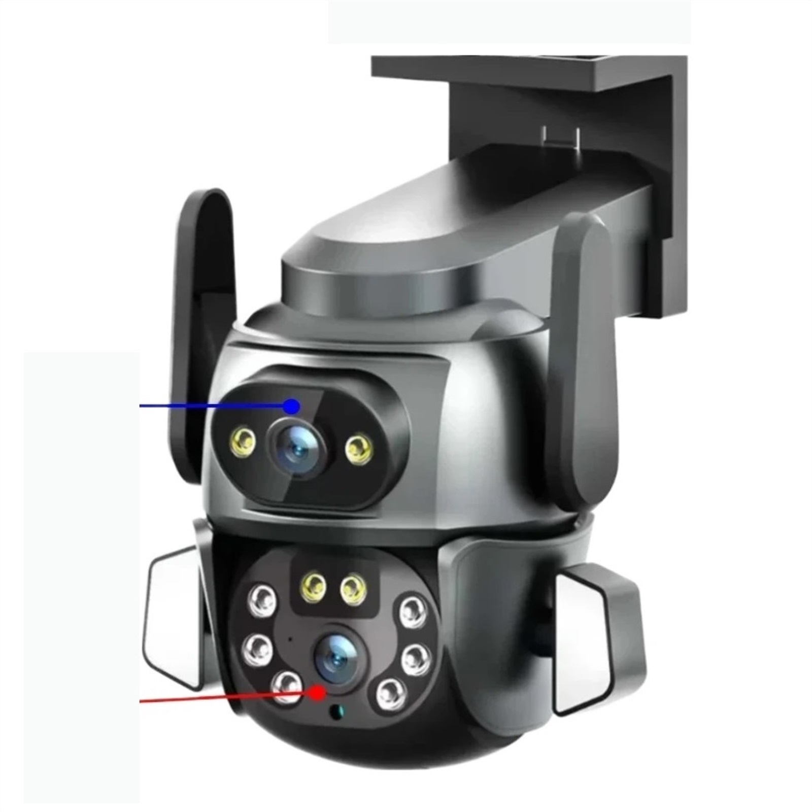 Security camera， 2K 4MP Camera PTZ Dual Screen 8MM Binocular AI Auto ...