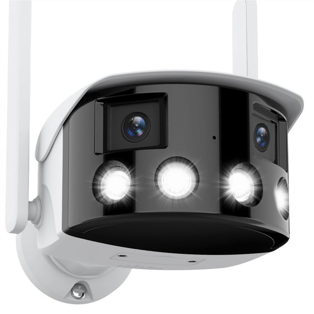 Security camera， 2K 4MP Dual Lens Panoramic Fixed Camera 180° Wide ...