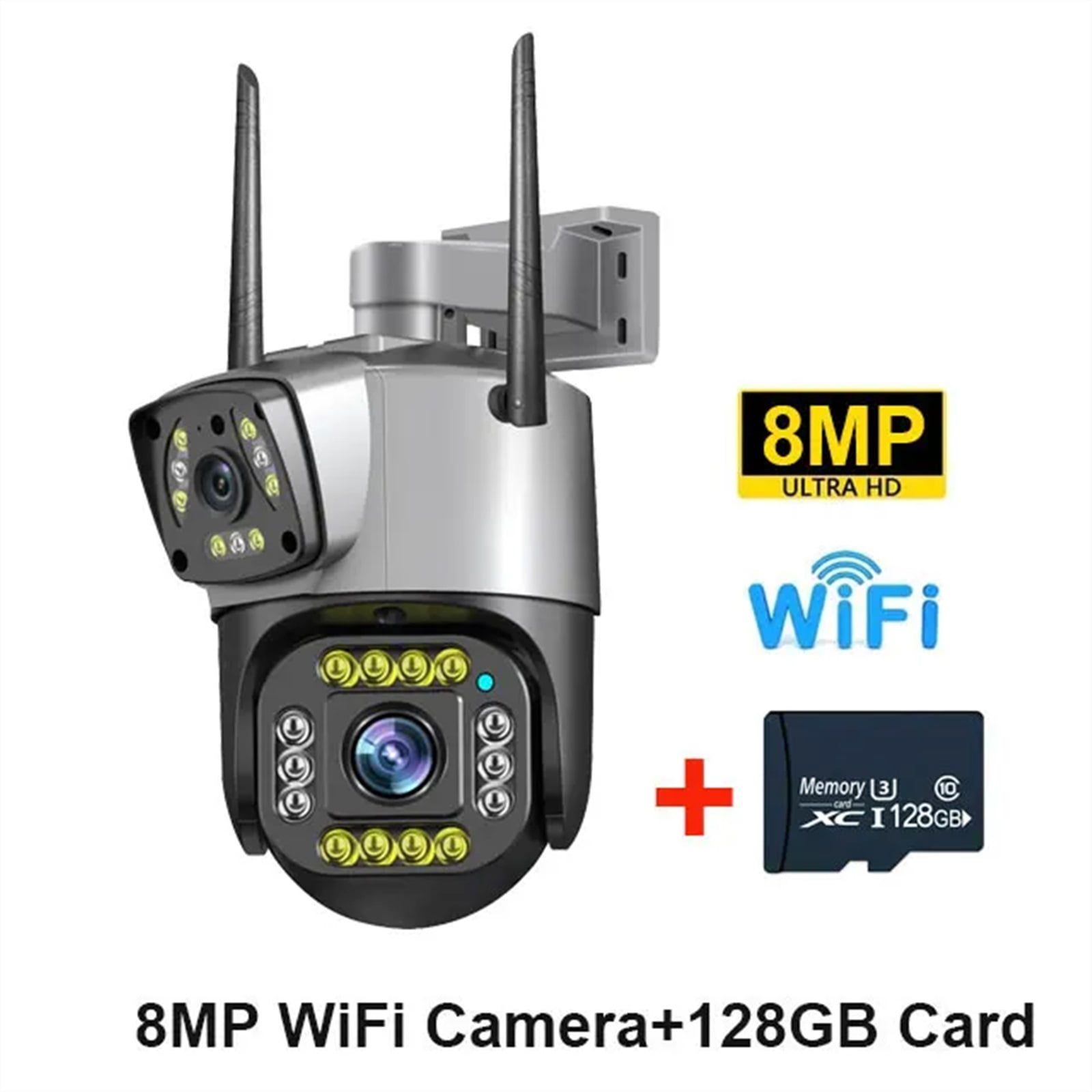 Security camera， 4G/WiFi IP Camera 8MP 4K Dual Screen Camara Monitor ...