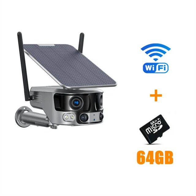 Security camera， 4K 4G Wireless Solar Camera 8MP Dual Lens Zoom With ...