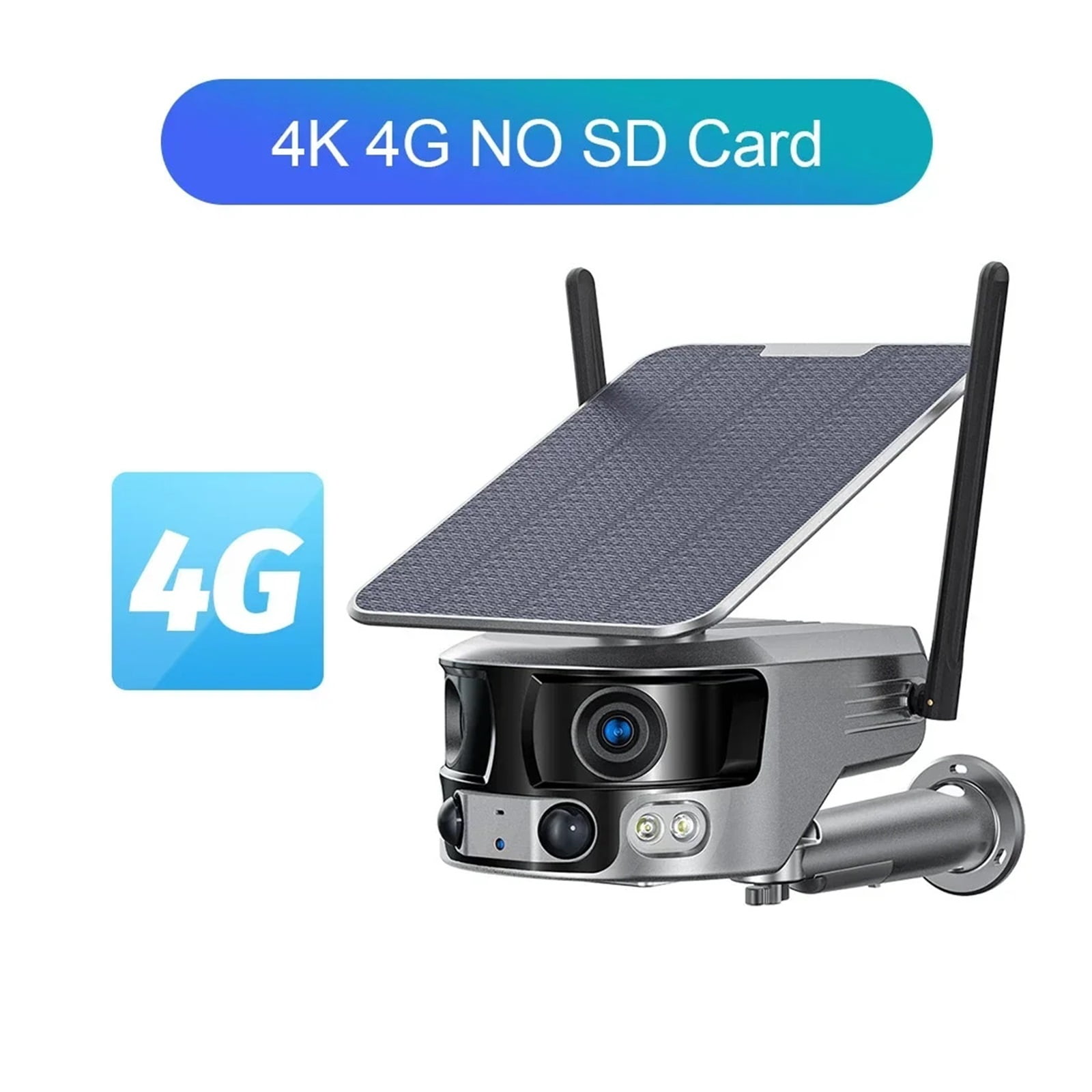 Security camera， 4K HD 8MP 180° Ultra Wide View Angle 4G Solar Security ...