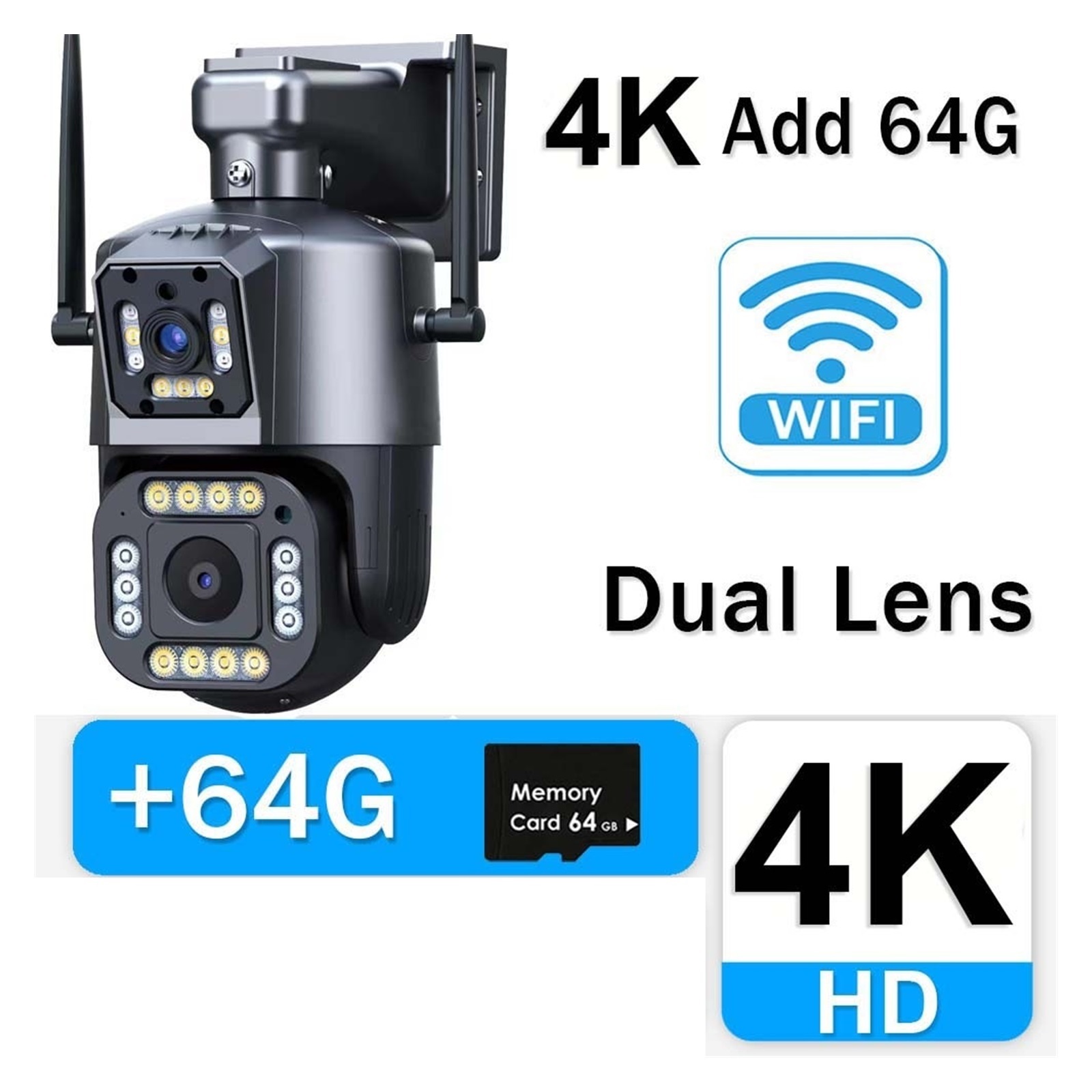 Security camera， Security Camera 12MP 6K 8X Zoom Three Lens PTZ ...