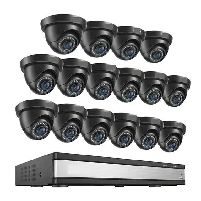 Security camera， Security Camera System 2MP 16CH Black H265+DVR Kit ...