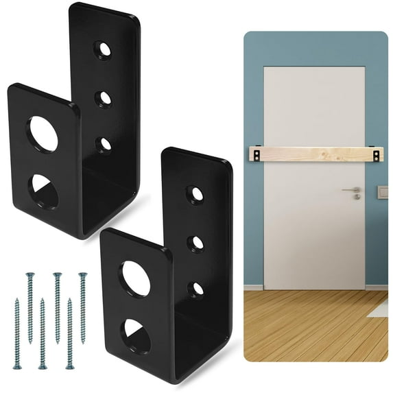 SecurityMan Heavy Duty 2x4 Door Barricade Brackets - 700lbs Force, Door Brace Install in -(2pc ...