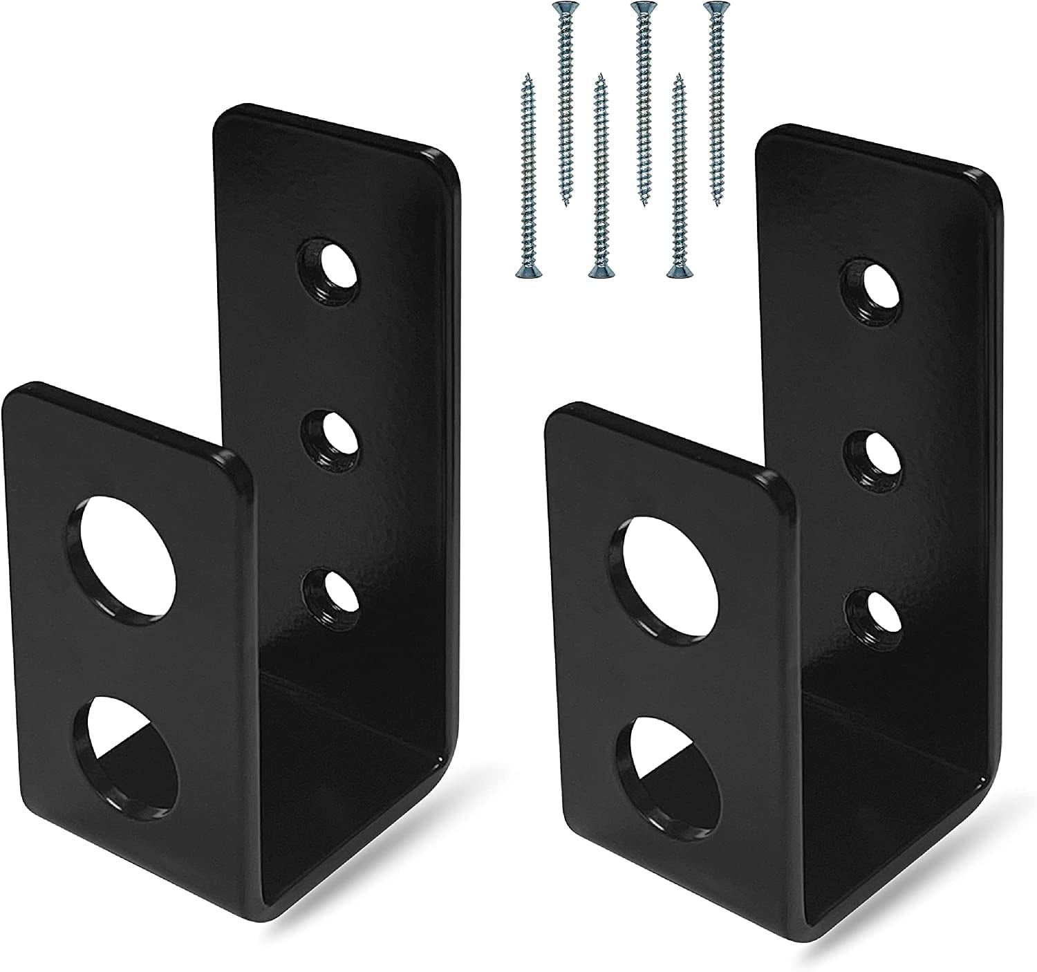 SecurityMan Heavy Duty Door Barricade Brackets – 2 Pack U Brackets Hold ...