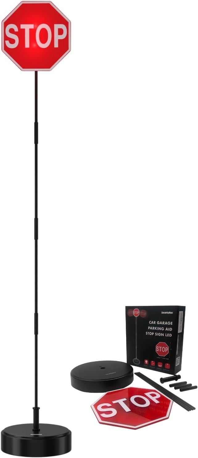SecurityMan LED Garage Parking Stop Sign – 7" Bright LED Indicator ...