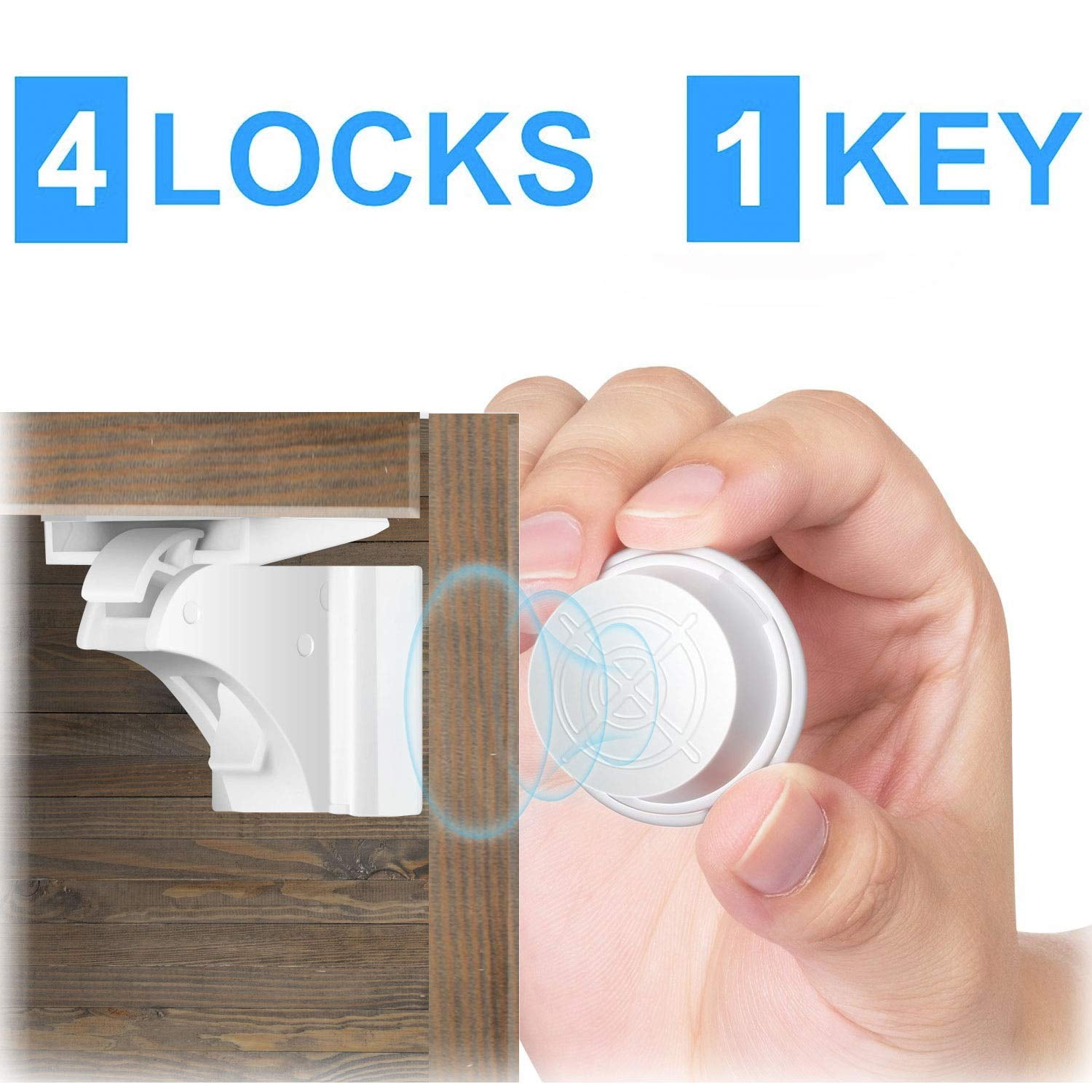 SecurityMan Magnetic Cabinet Locks for Baby/Child Proofing Kitchen ...