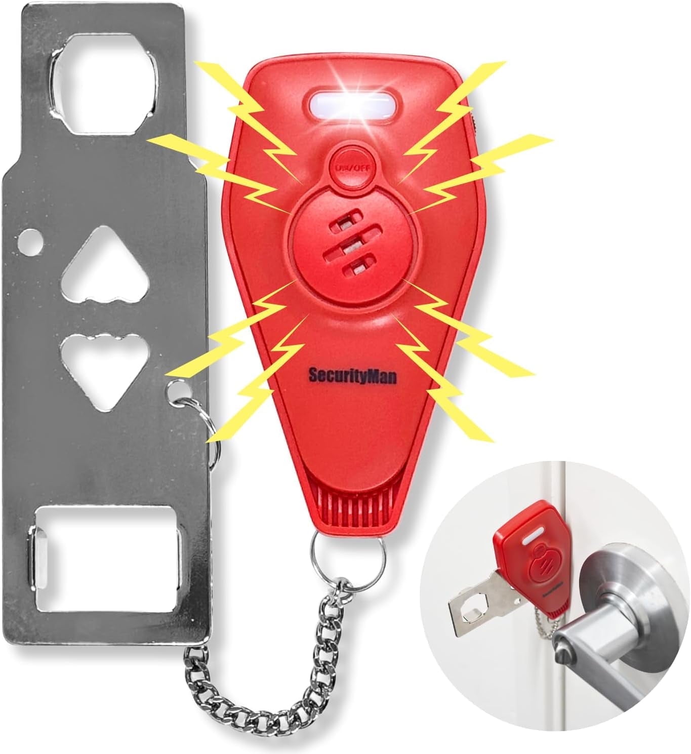 Securityman Portable Door Lock with Alarm - Red - Walmart.com