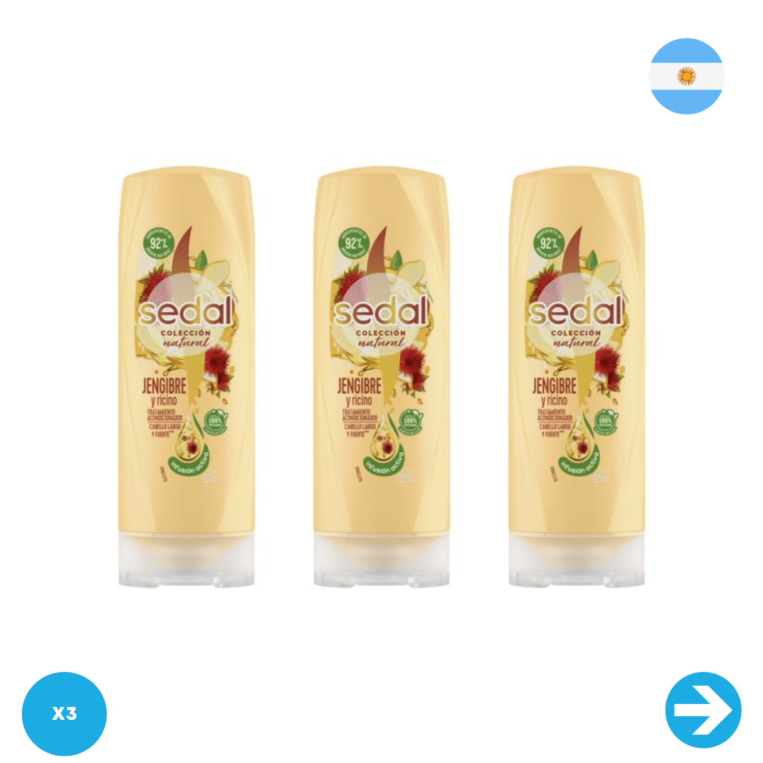 Sedal - Ginger & Castor Conditioner 190 Ml x3 Units - Walmart.com