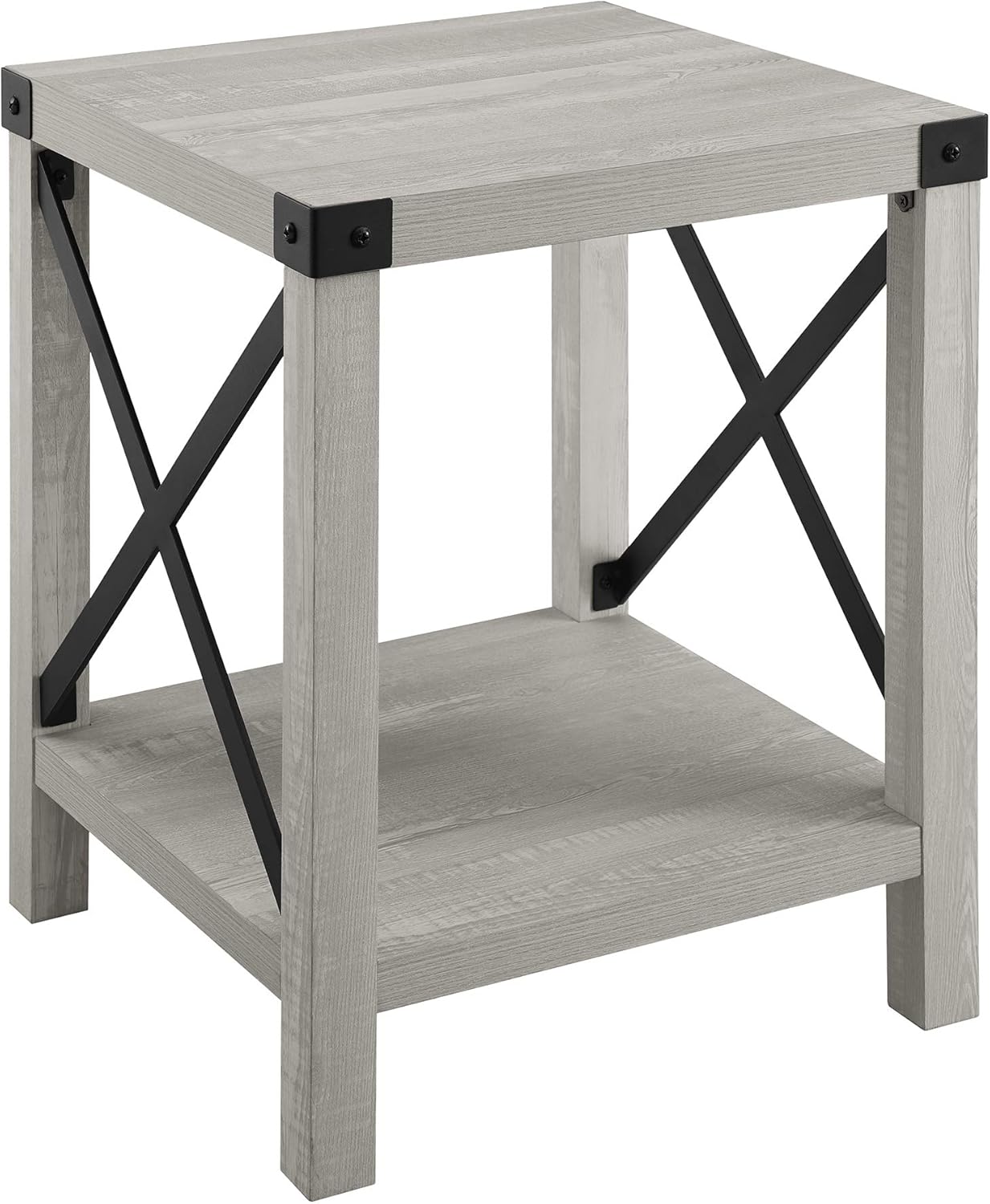 Sedalia Modern Farmhouse Metal X Side Table 18 Inch Stone Grey ...
