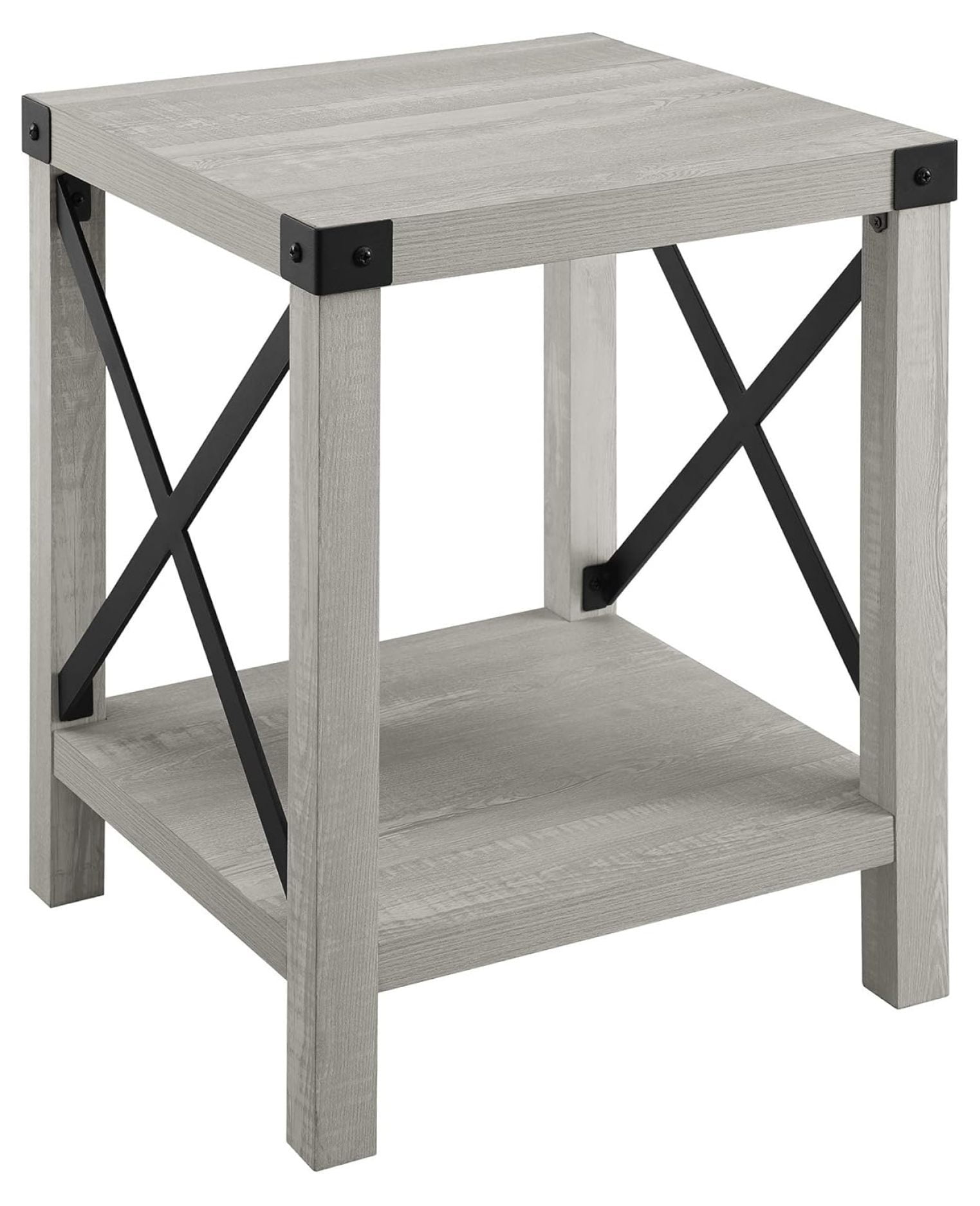 Sedalia Modern Farmhouse Metal X Side Table, 18 Inch, Stone Grey ...