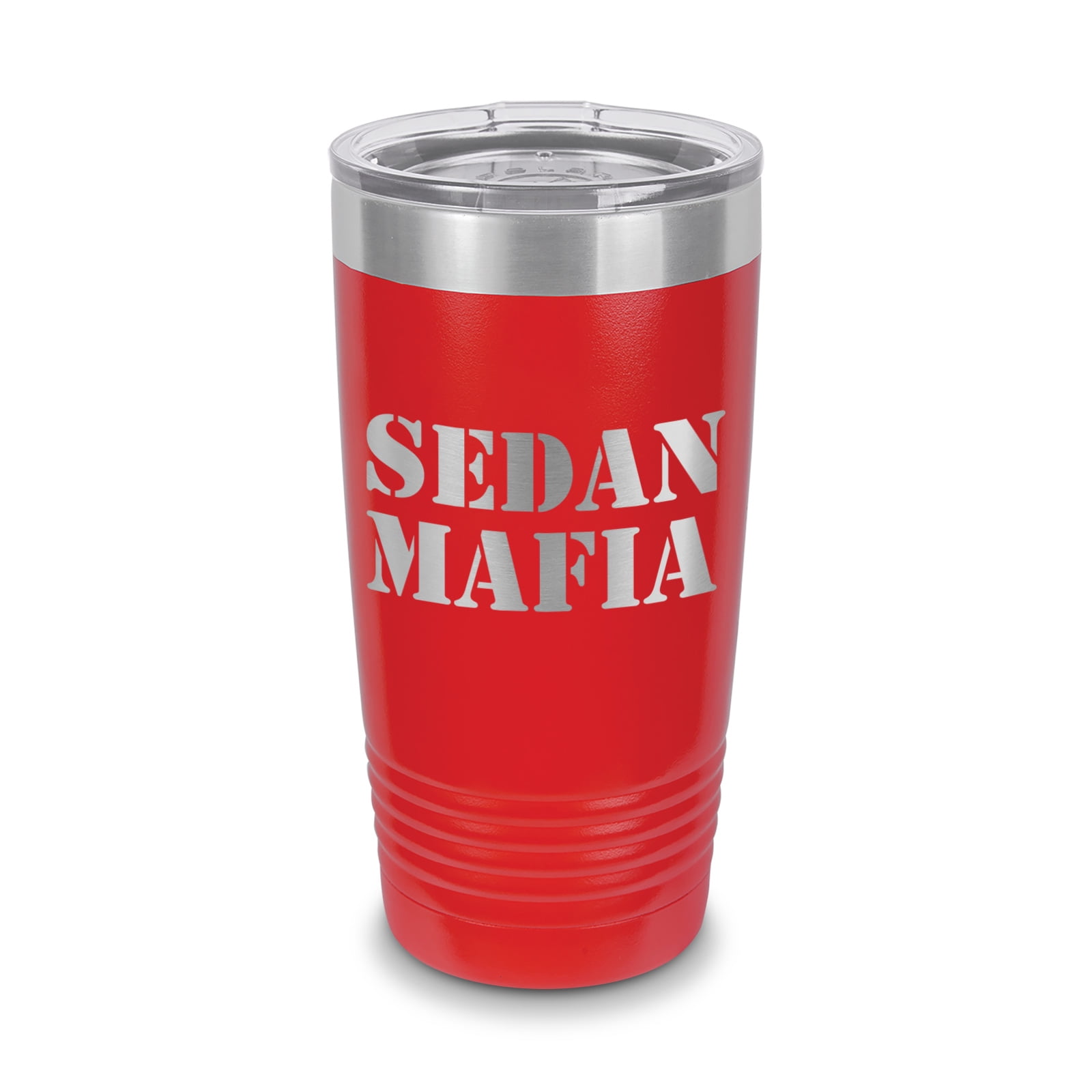 Sedan Mafia Tumbler 20 oz - Laser Engraved w/ Clear Lid - Stainless ...