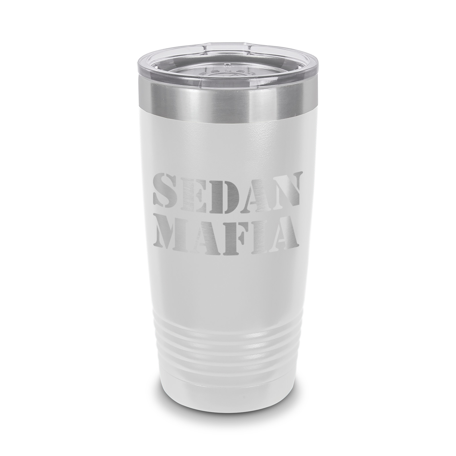 Sedan Mafia Tumbler 20 oz - Laser Engraved w/ Clear Lid - Stainless ...