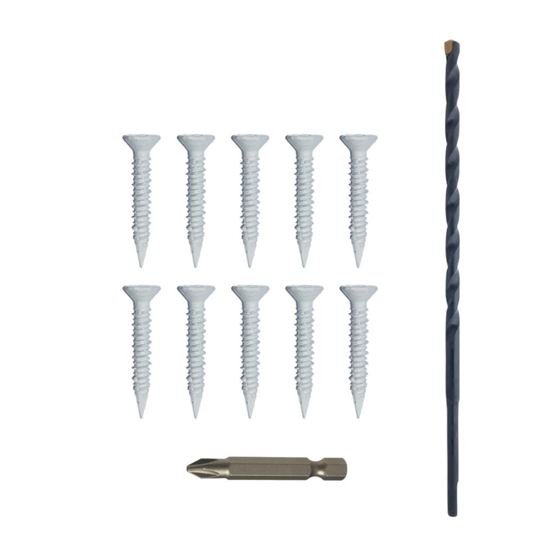 Sedco 1/4 in. x 1-1/4 in. White TapMaxx Concrete Screw Kit with Drill ...