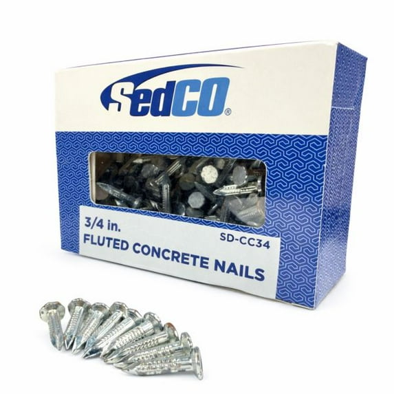 Sedco 3/4 in. X 9-Gauge Steel Fluted Masonry Nails, 1 lb Box - Walmart.com