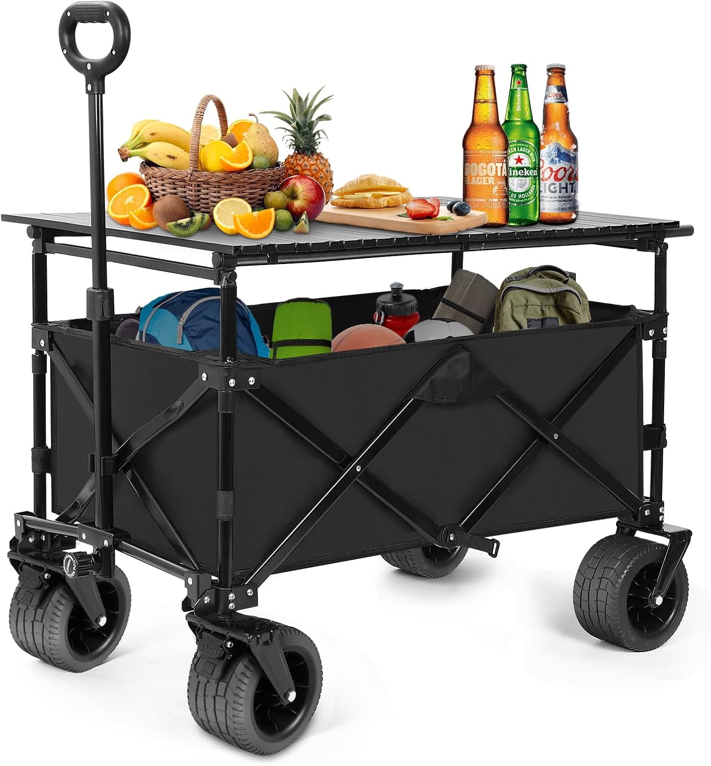 Sedeke Collapsible Wagon with Table, Large Capacity Foldable Wagons ...