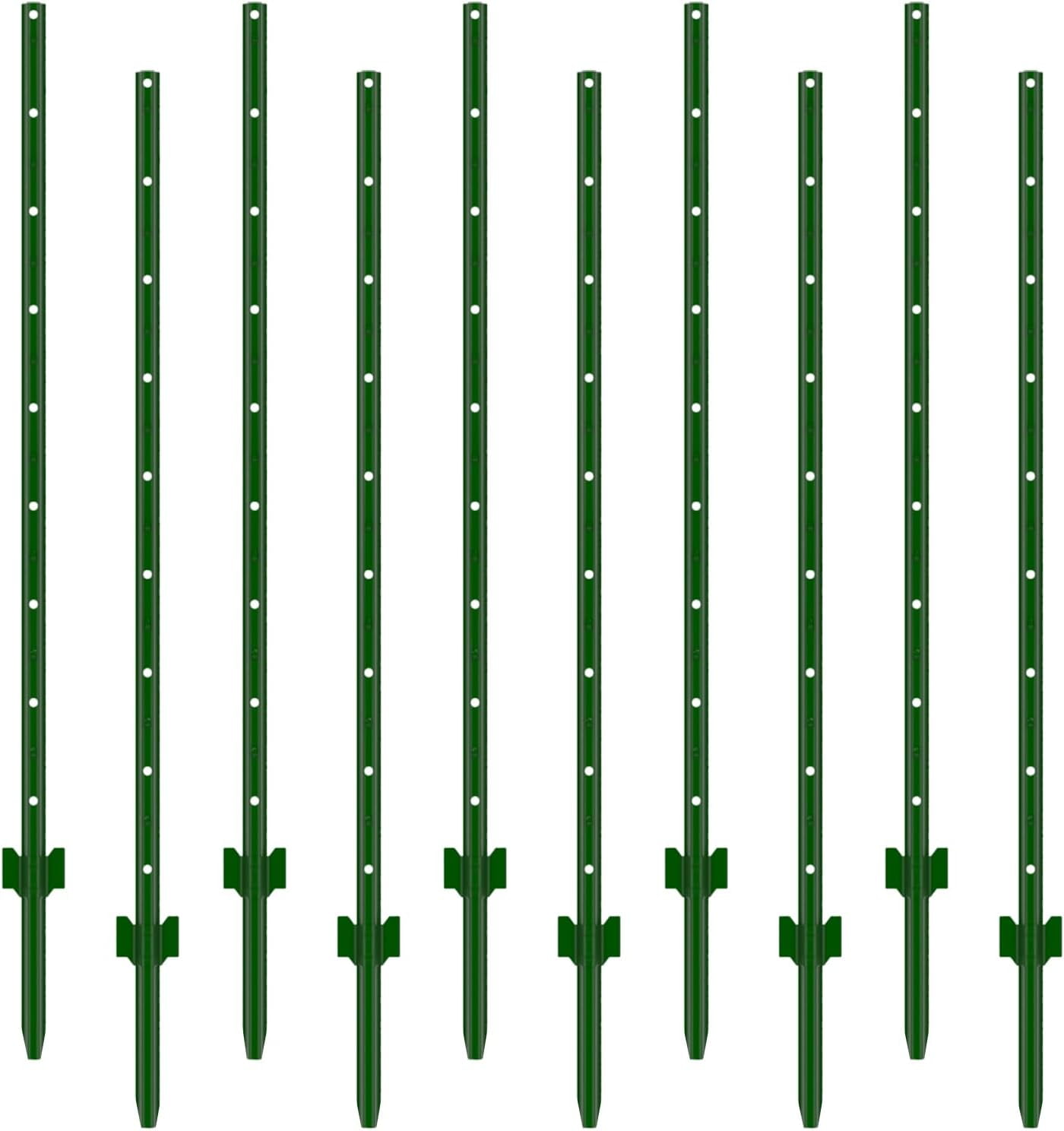 Sedeke Fence Posts 5 Feet, Pack of 10, 3-4-5-6-7Ft Heavy Duty Garden ...