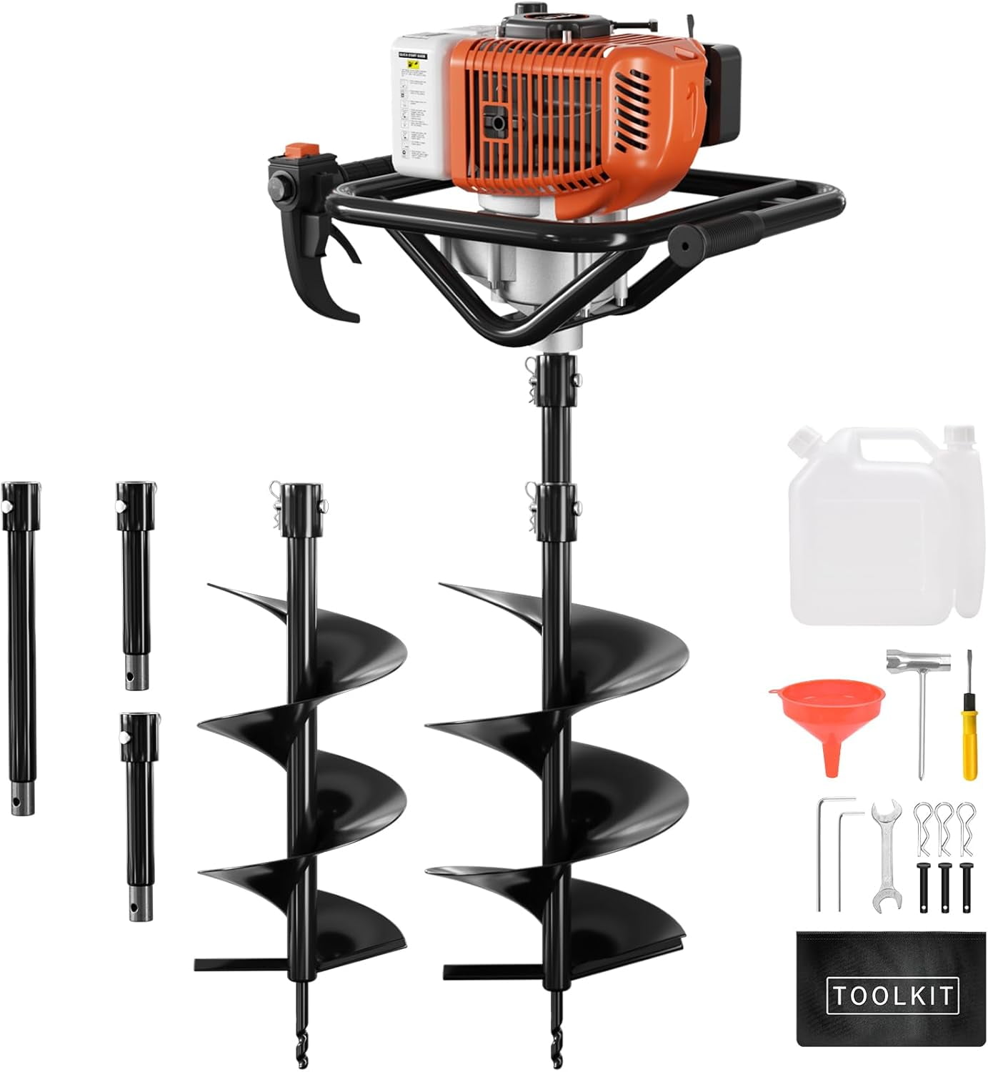 Sedeke Post Hole Digger, 72cc Auger Post Hole Digger, Gas Powered Earth ...