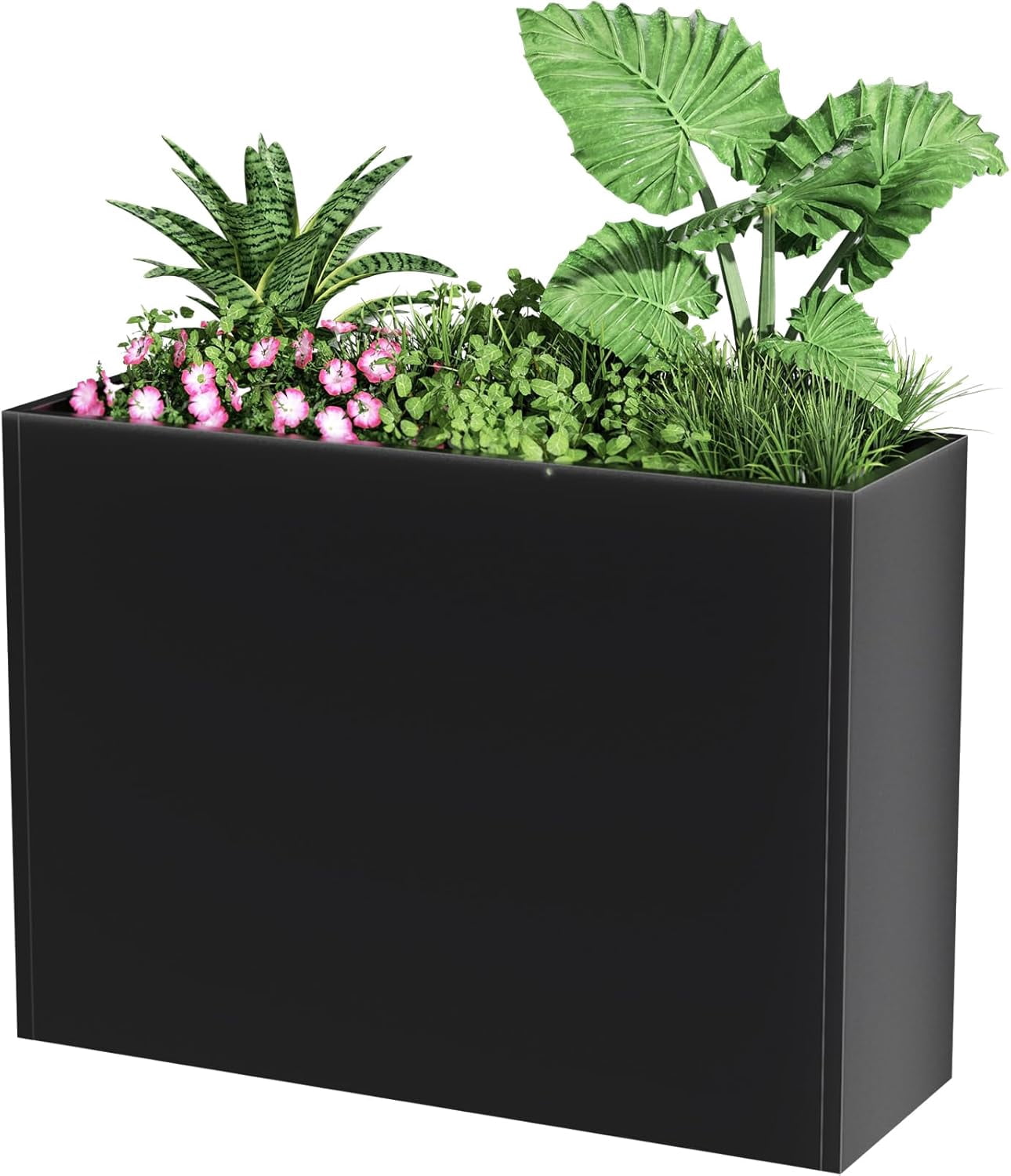 Sedeke Tall Metal Cube Planter for Outdoor Plants 30" L x 12" W x 24" H ...