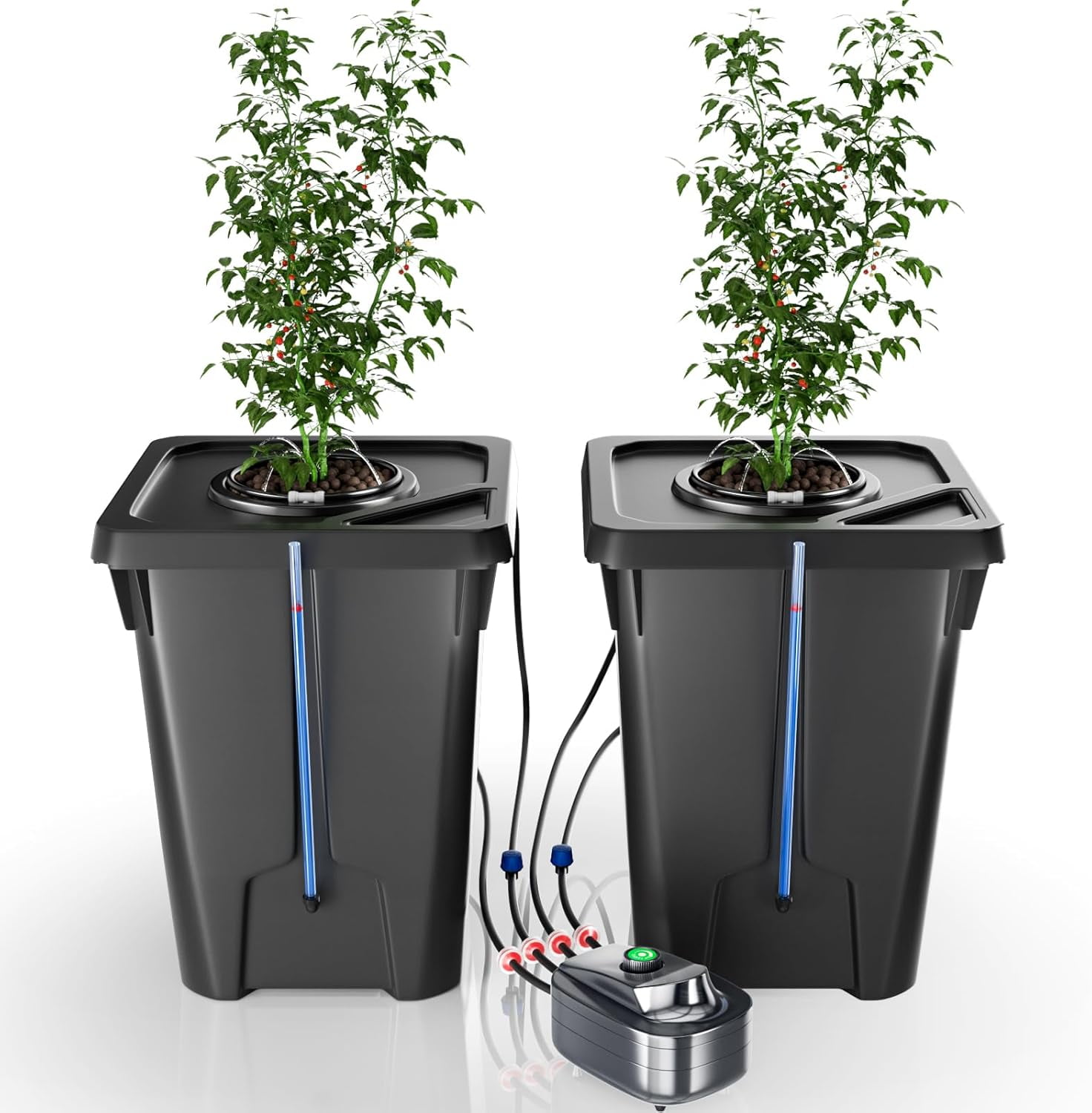 Sedeke2 Buckets DWC Hydroponics Grow System with Top Drip Kit, 7 Gallon ...