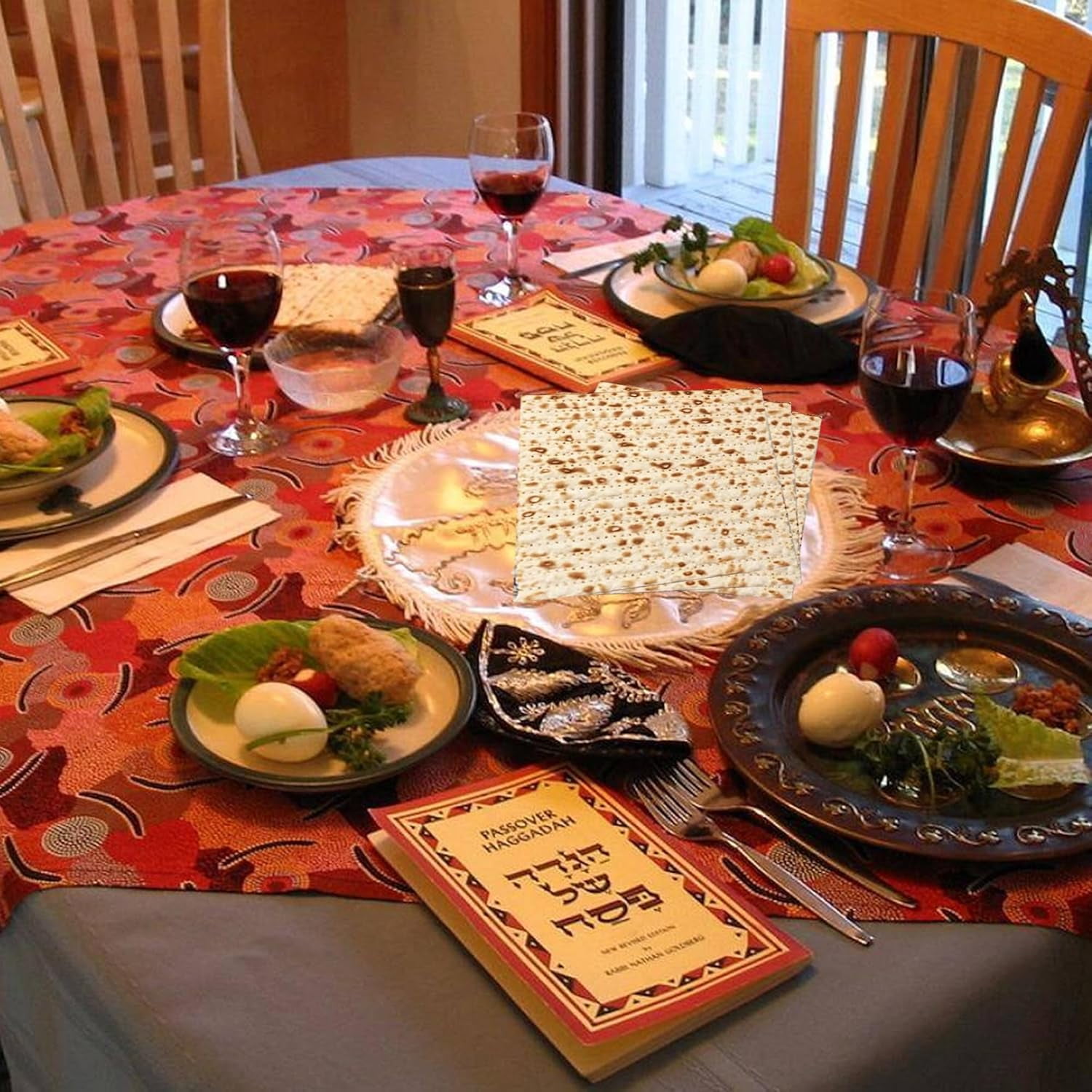 Seder Round Matzah Cover with Heavy Plastic - MC311 | 19 Inch White ...