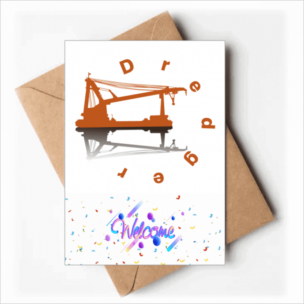 Sediment Dredger Works Art Deco Fashion Welcome Back Greeting Cards ...