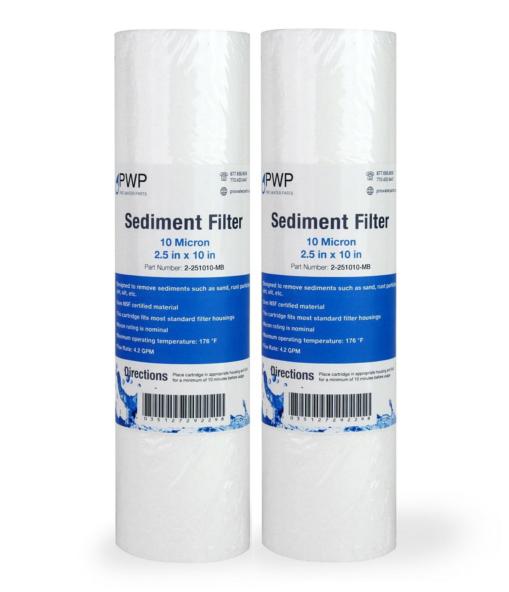 Sediment Melt Blown Water Filter Cartridge Standard 2.5x10" 10 Micron 2 Pack - Walmart.com